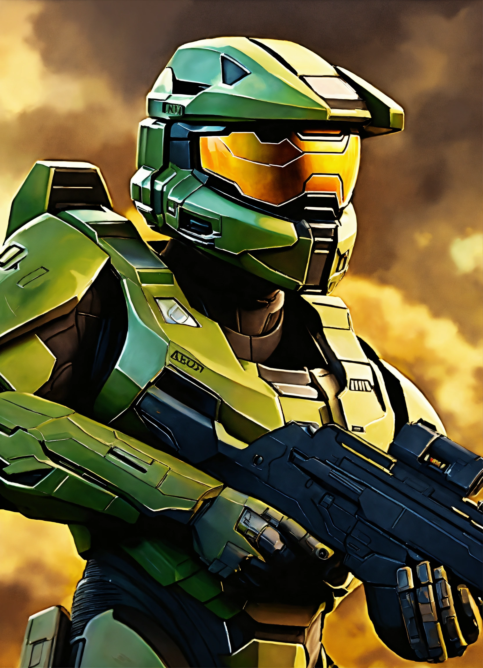 Lexica - Animated painting. Halo Master Chief.