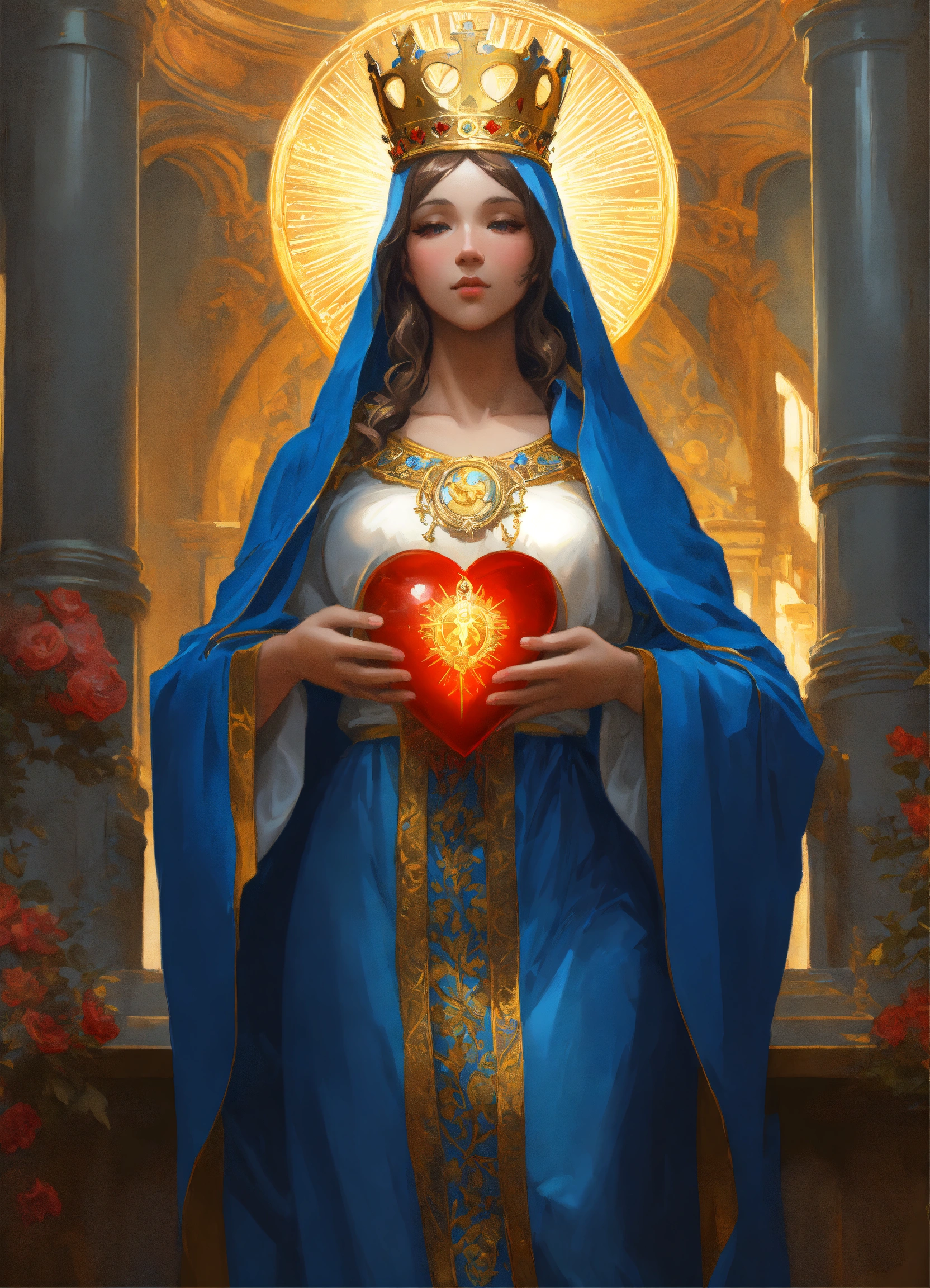 Lexica - Unreal Engine 8k portrait of a immaculate heart of Mary Mother ...