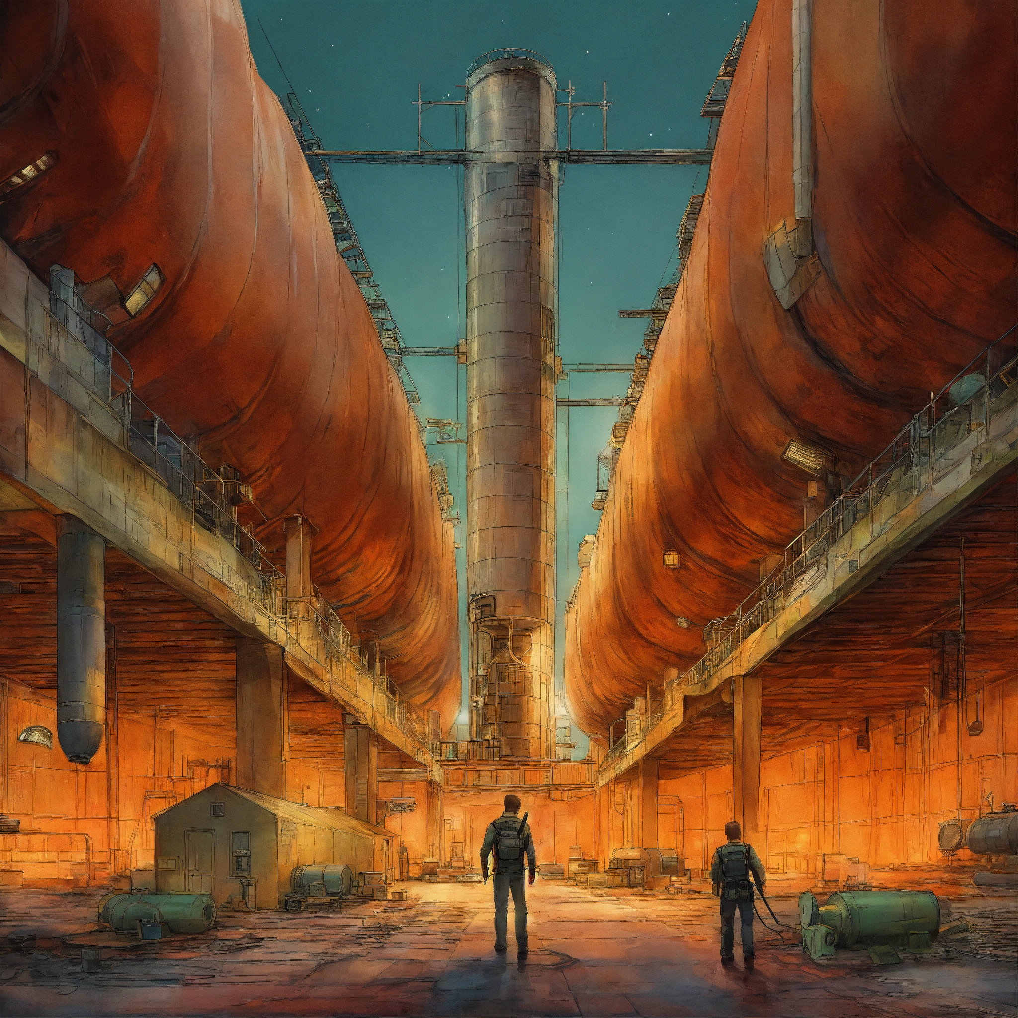 Lexica - Draw a cross section of Silo 18 from Hugh Howey's Silo book ...