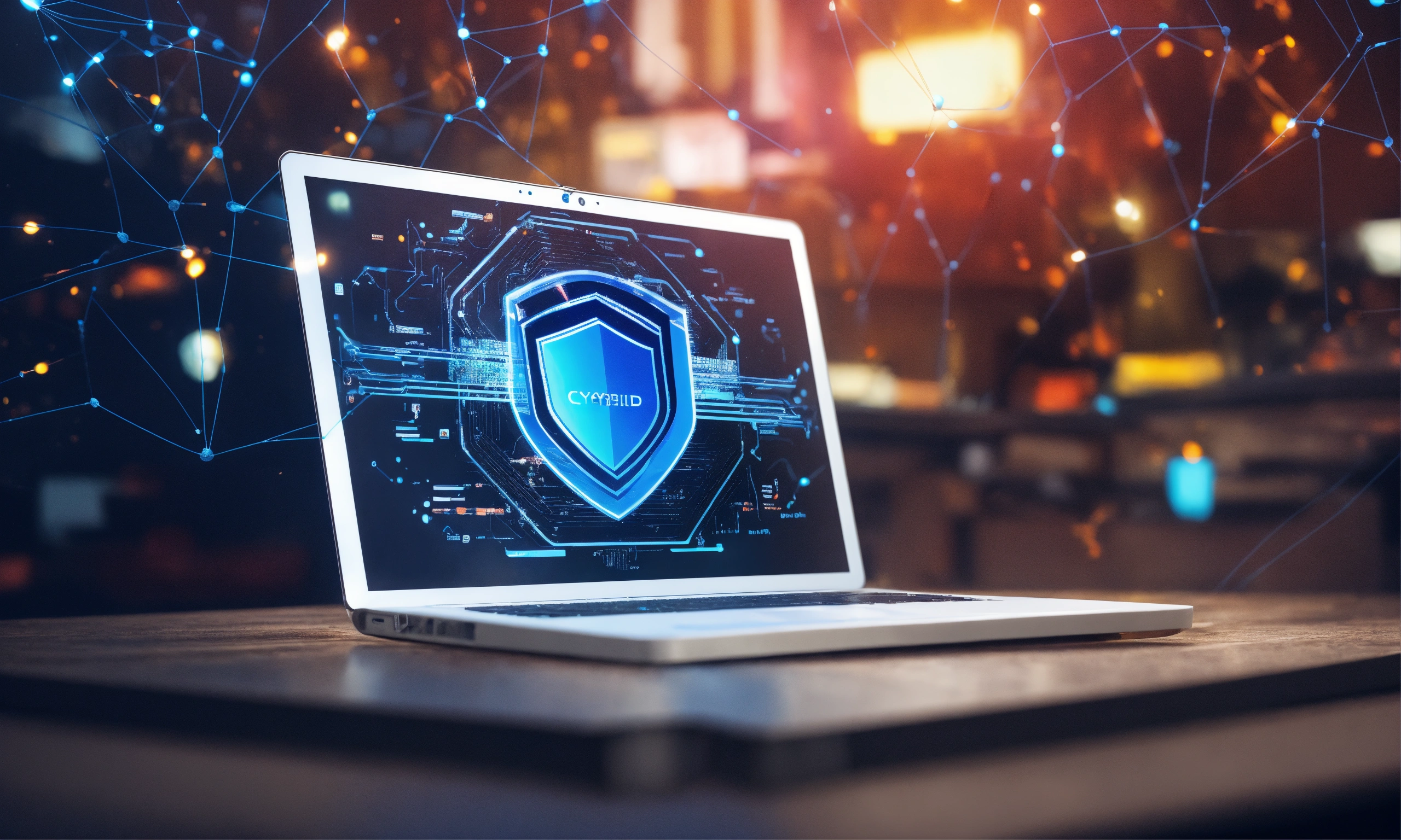 Lexica - Cyber shield on laptop illustration