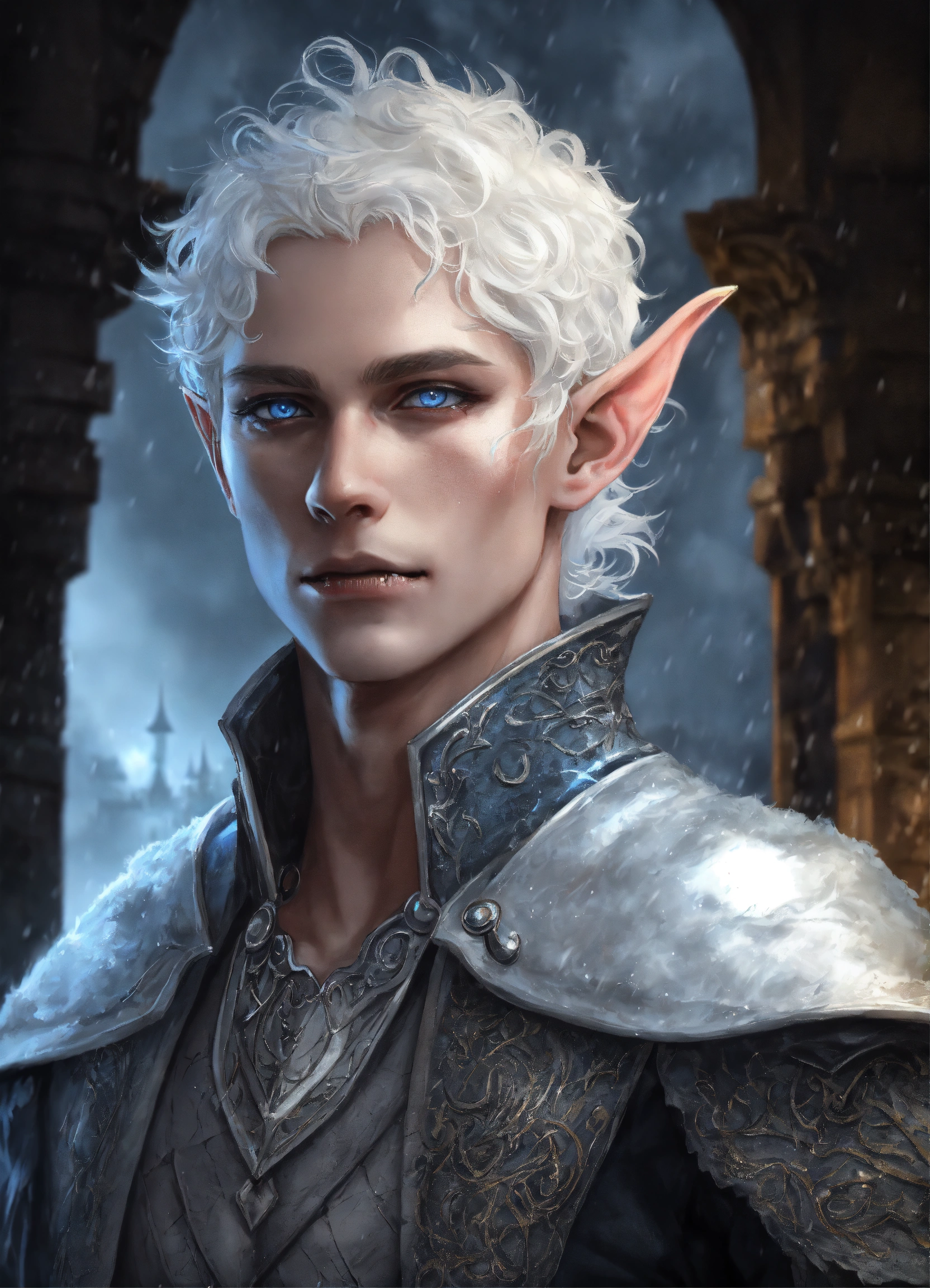 Lexica - Fantasy portrait of a ash-grey skinned elf, masculine ...