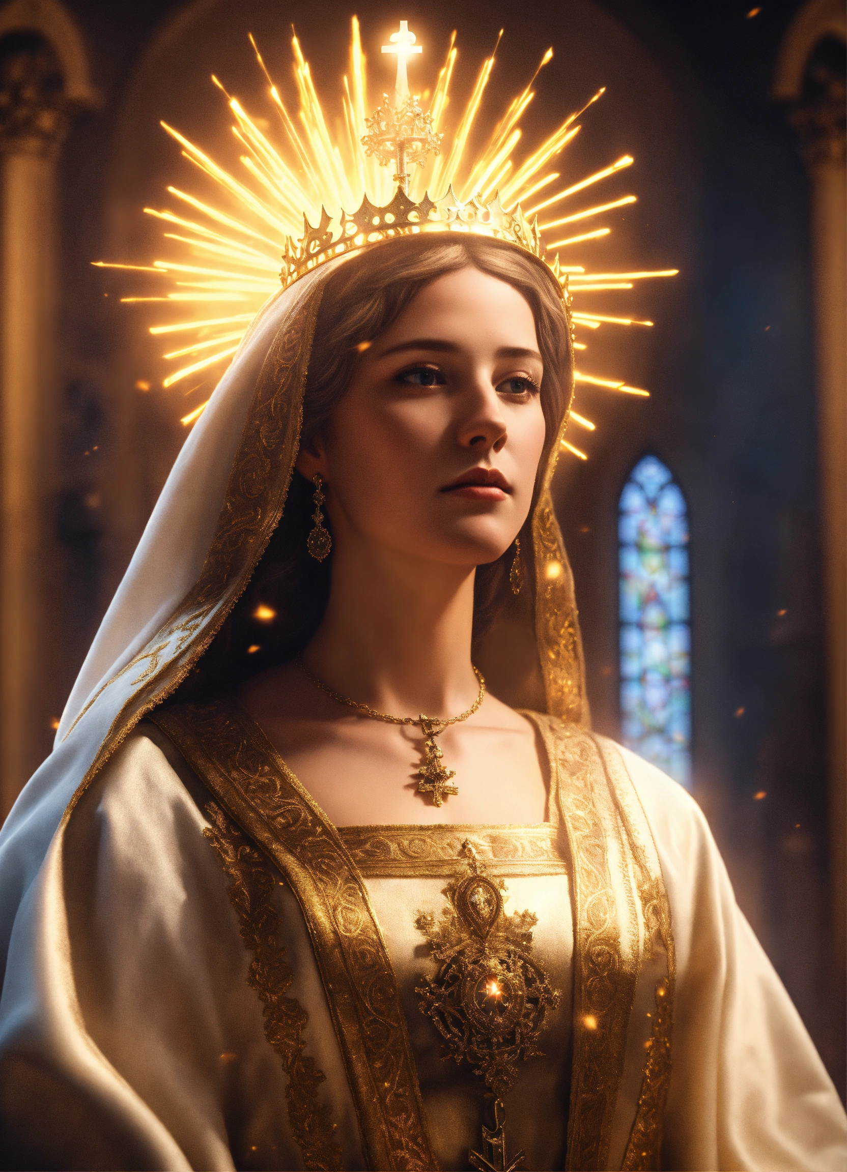 Lexica - Unreal engine 16k catholic portrait of Mary Queen of The World ...