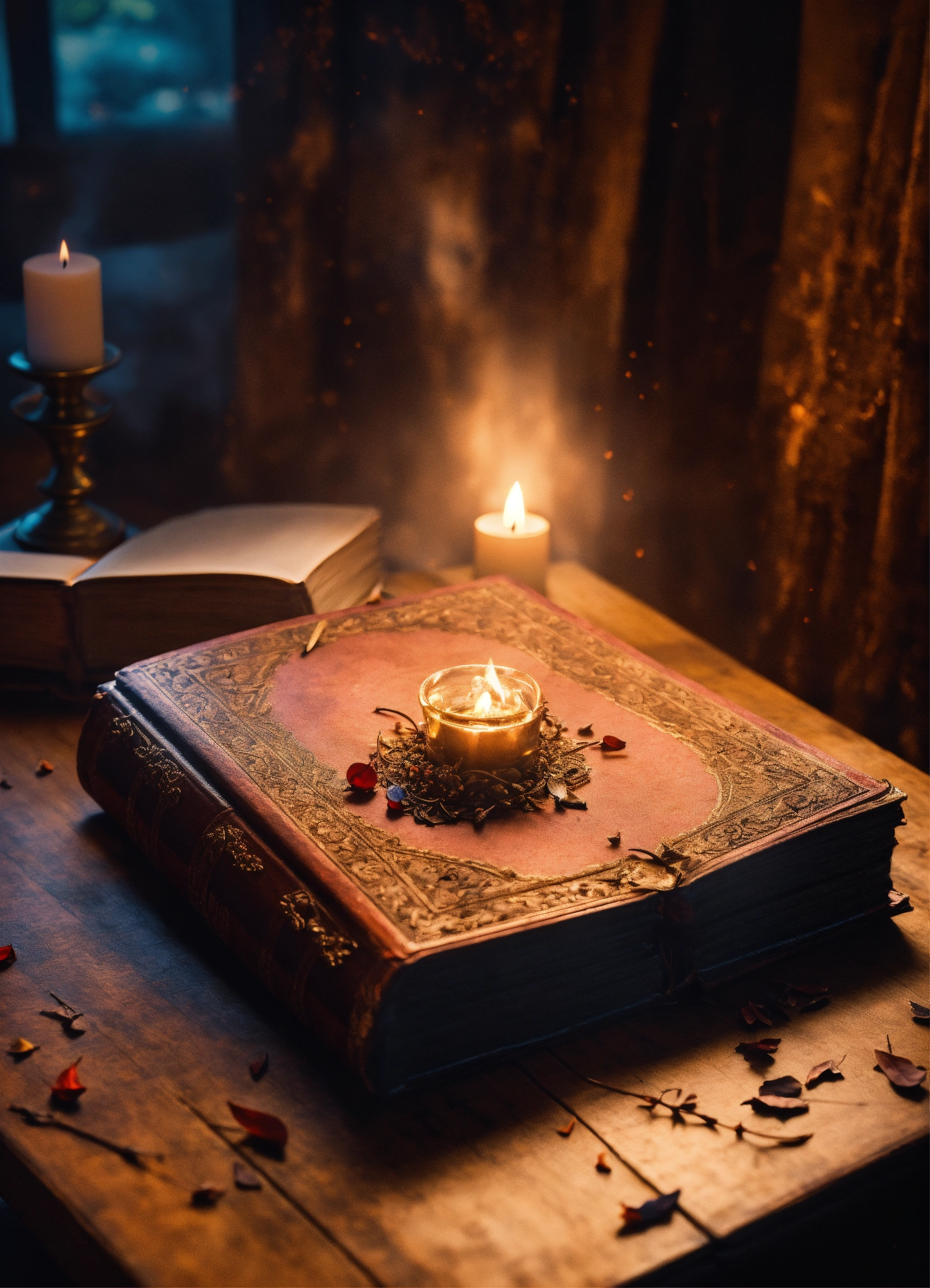 Lexica - A cursed magical book laying on a table, cursed vibes, evil ...