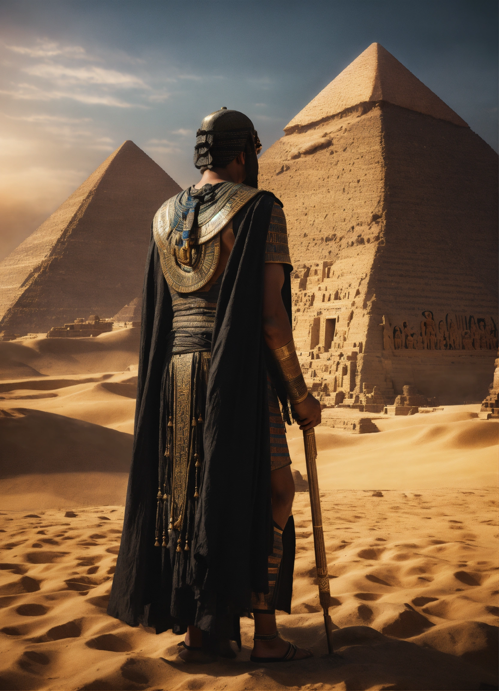 Lexica - An epic fantasy scene in ancient Egypt featuring an old ...