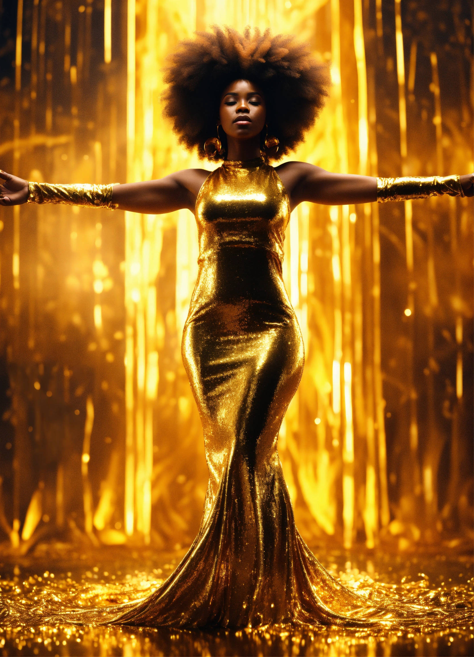 Lexica - 3d render of black woman with afro, full body shot, standing ...