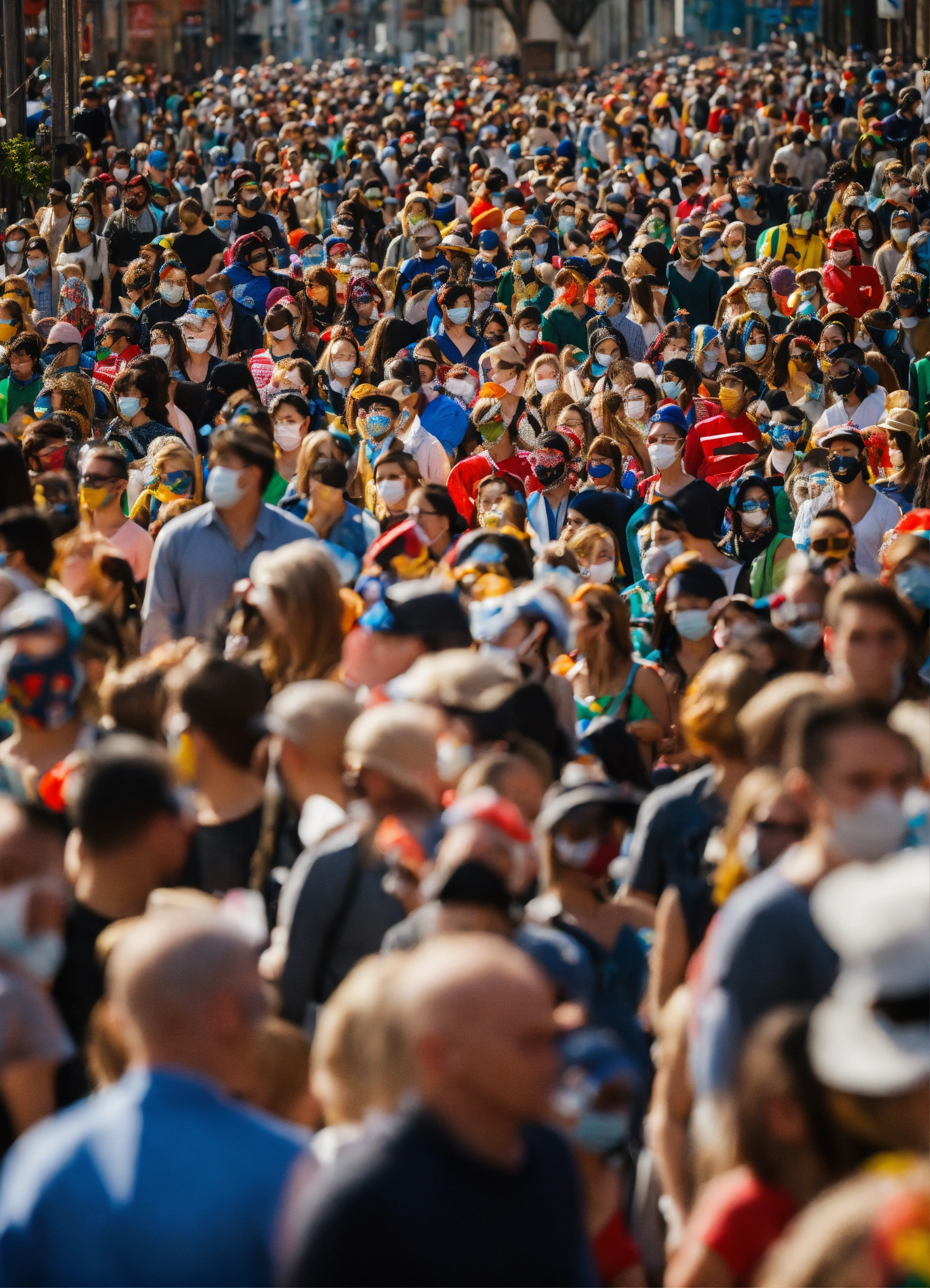 Lexica - Crowd wearing masks mascaraed