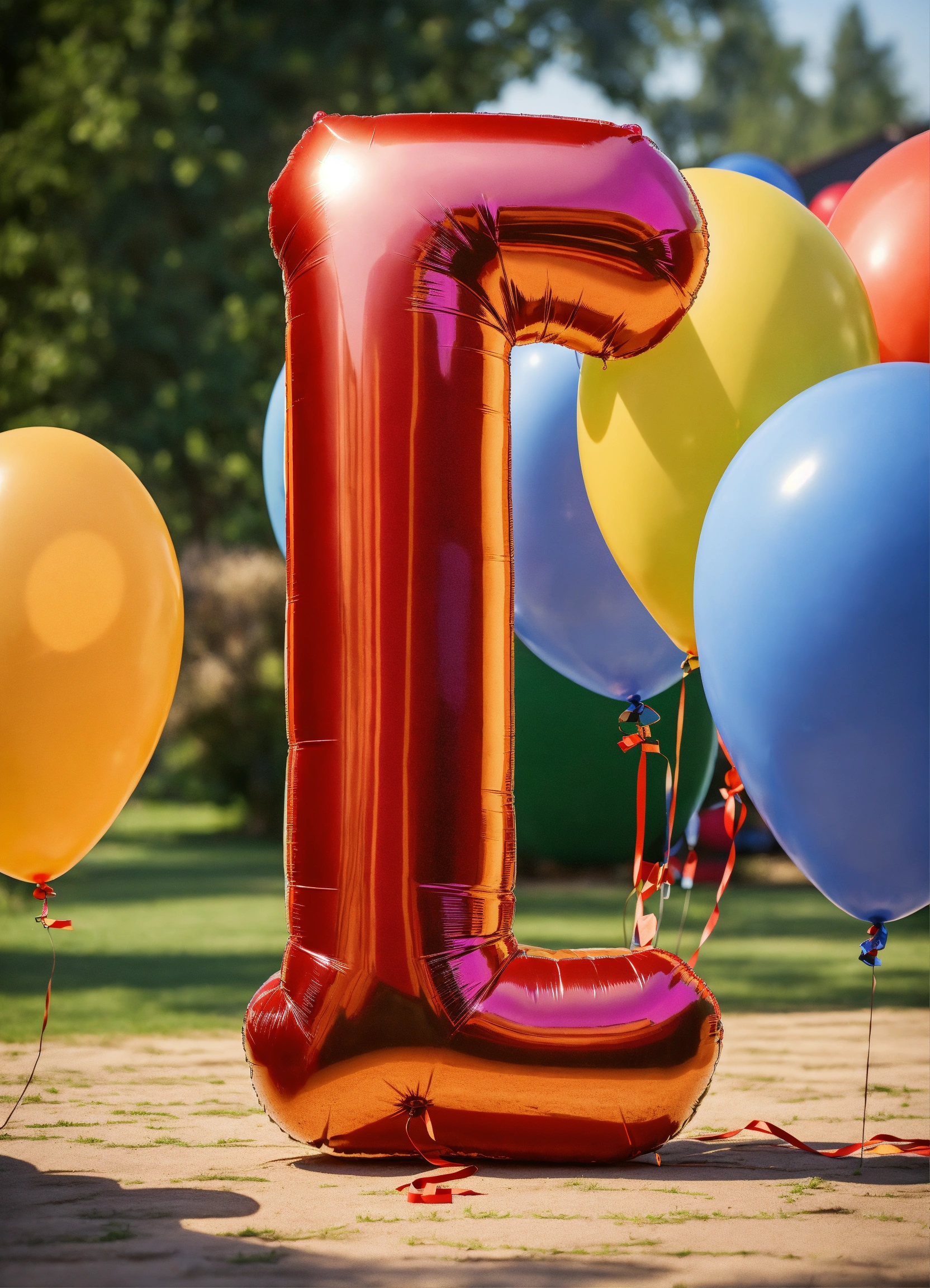 Lexica - Balloon in shape of the number 1 , cartoon style, well shaded ...