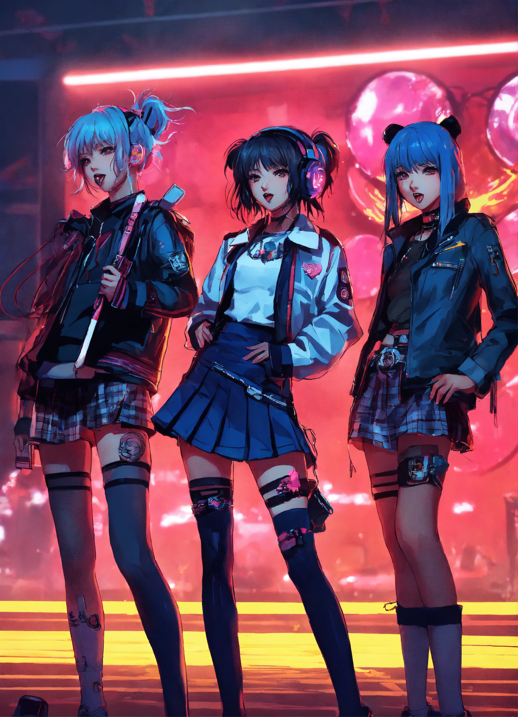 Lexica - Cyberpunk J-pop band with 3 members school girl, silly but ...