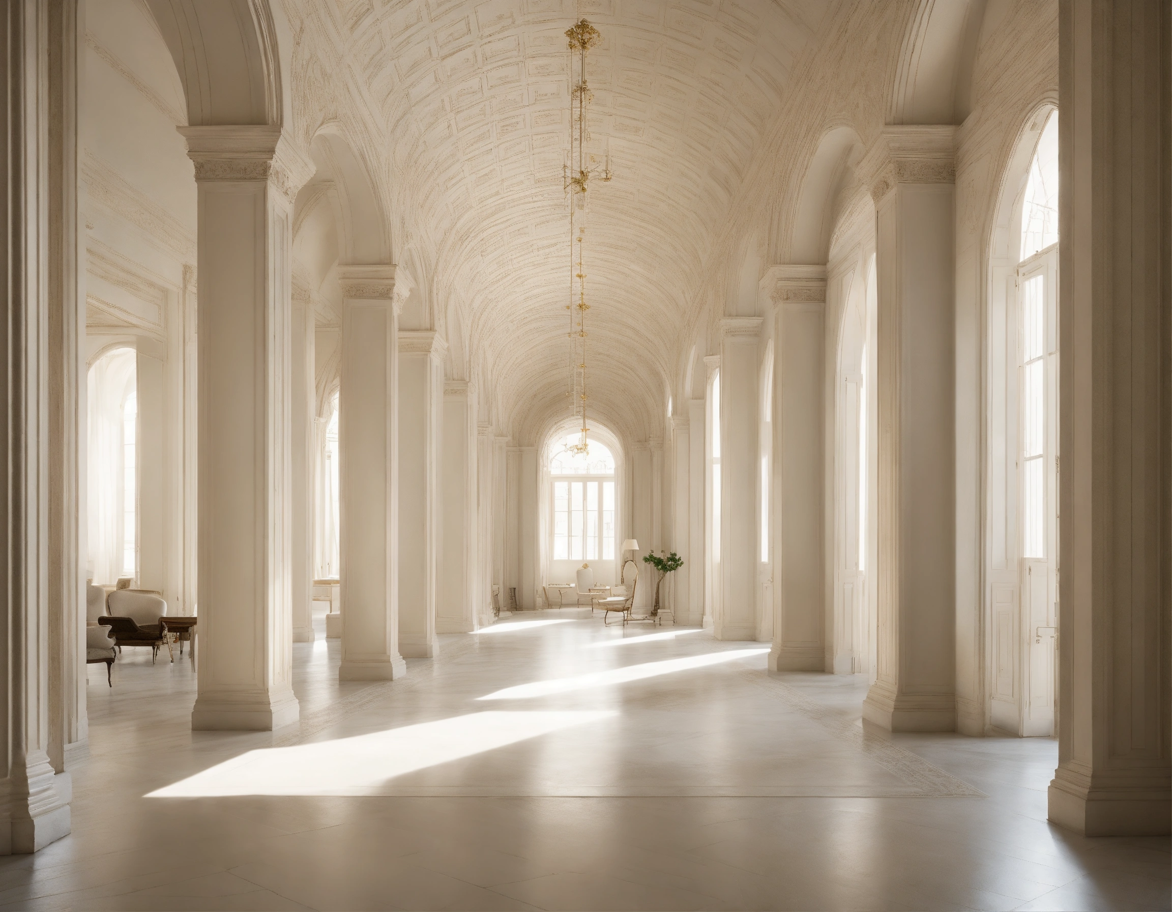 Lexica - Suite of arches white floor white ceiling on a white ...