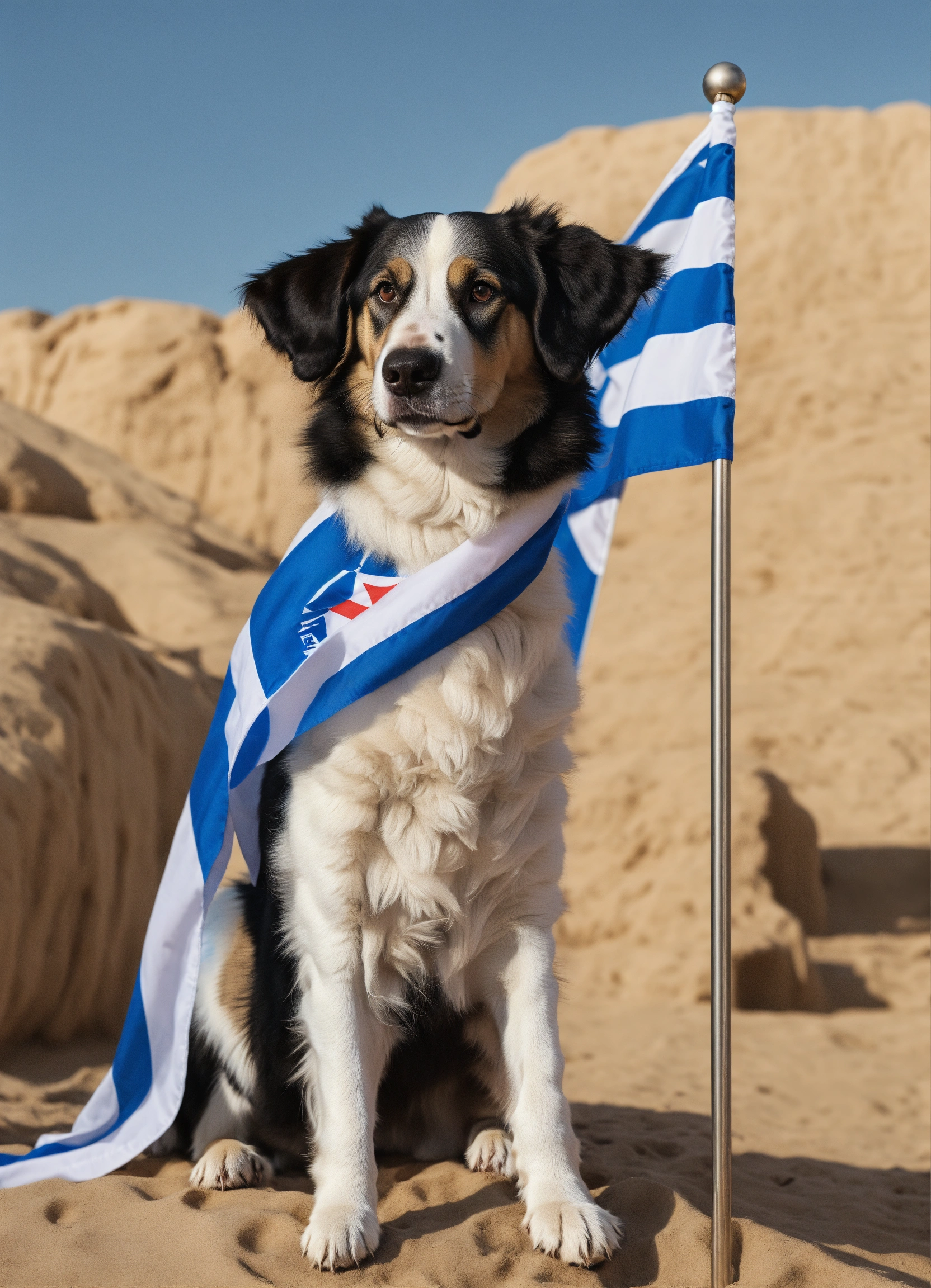 Lexica - Dog holding flag isreal isreal isreal, model, 8k resolution ...
