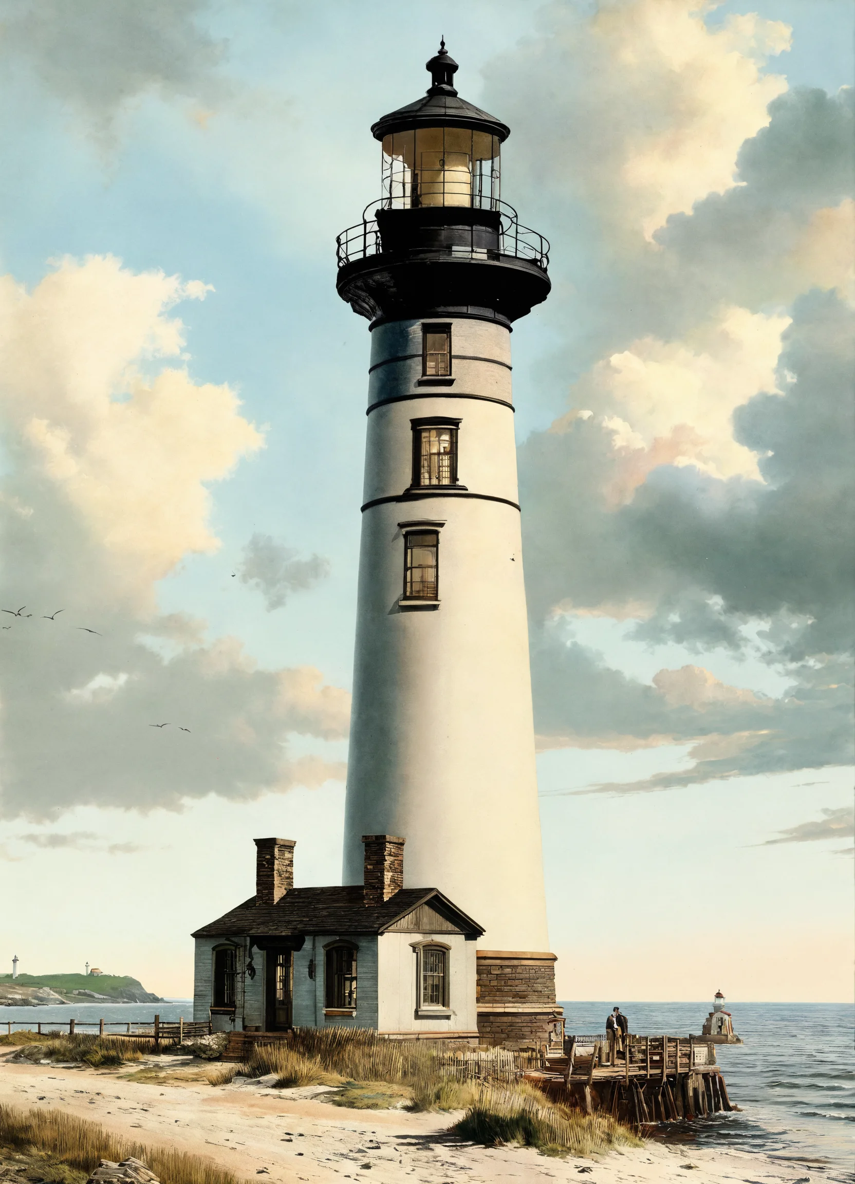 Lexica - 1900s historic rendering of an old lighthouse