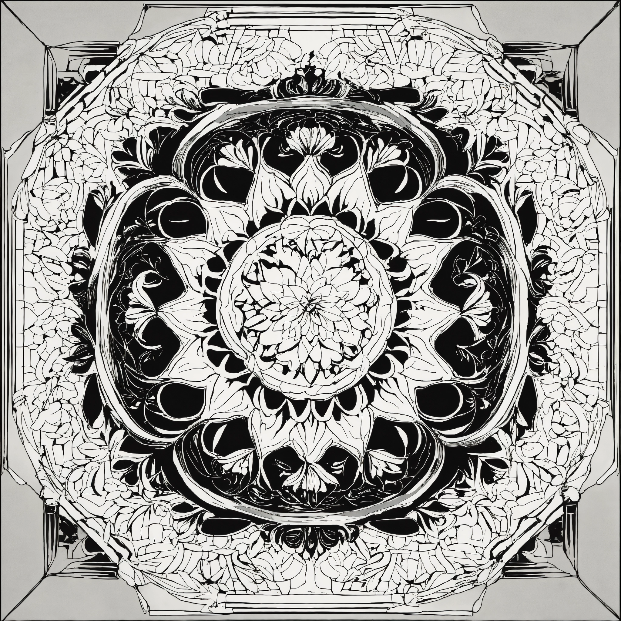 Lexica - Symmetry, solitude, pattern, black and white, white background ...