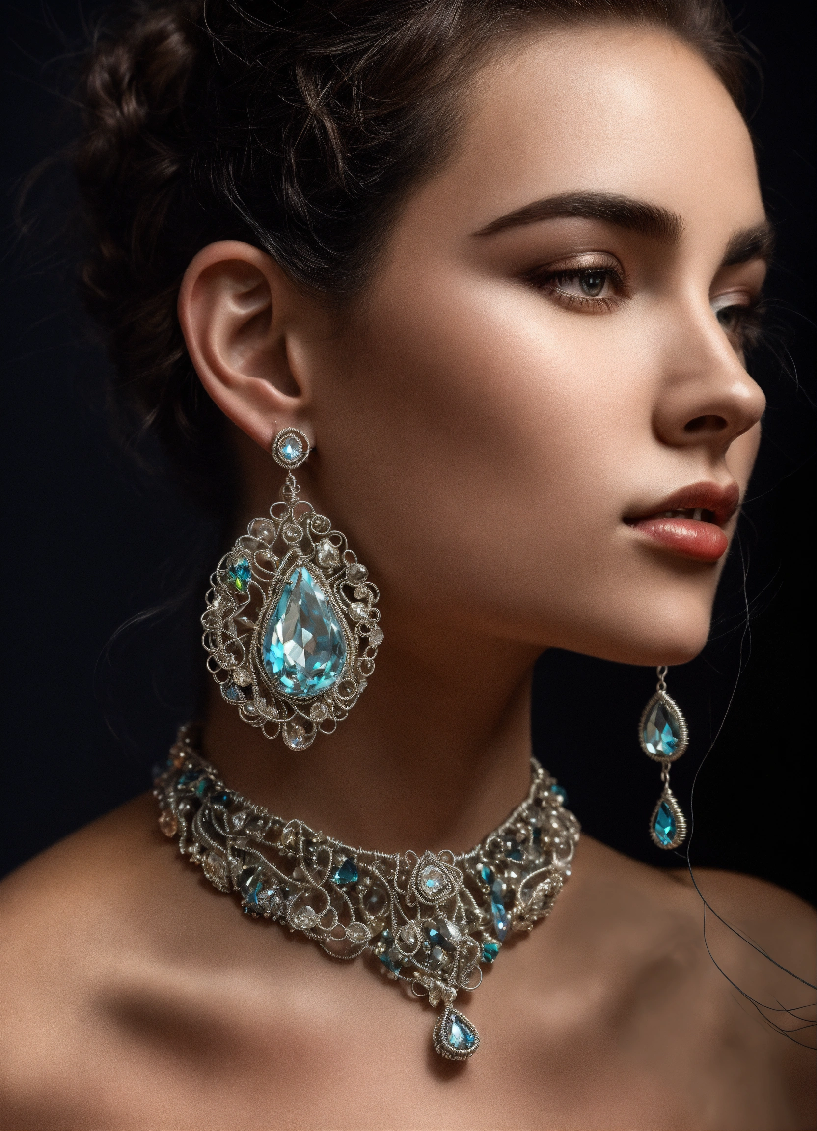 Lexica - Modern super model wearing beautiful sterling silver wire ...