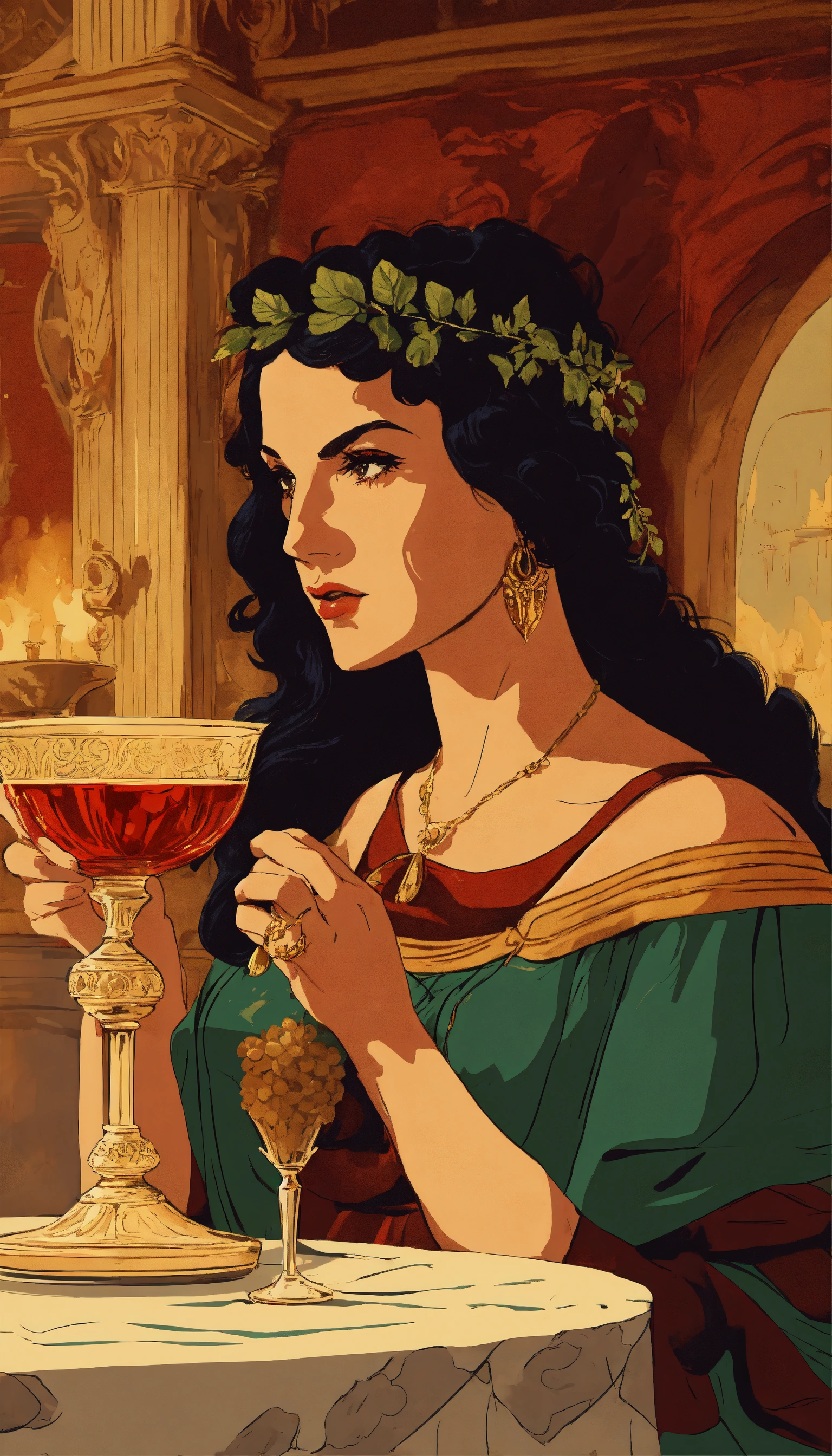 Lexica - A vintage-style illustration of a powerful Roman woman ...