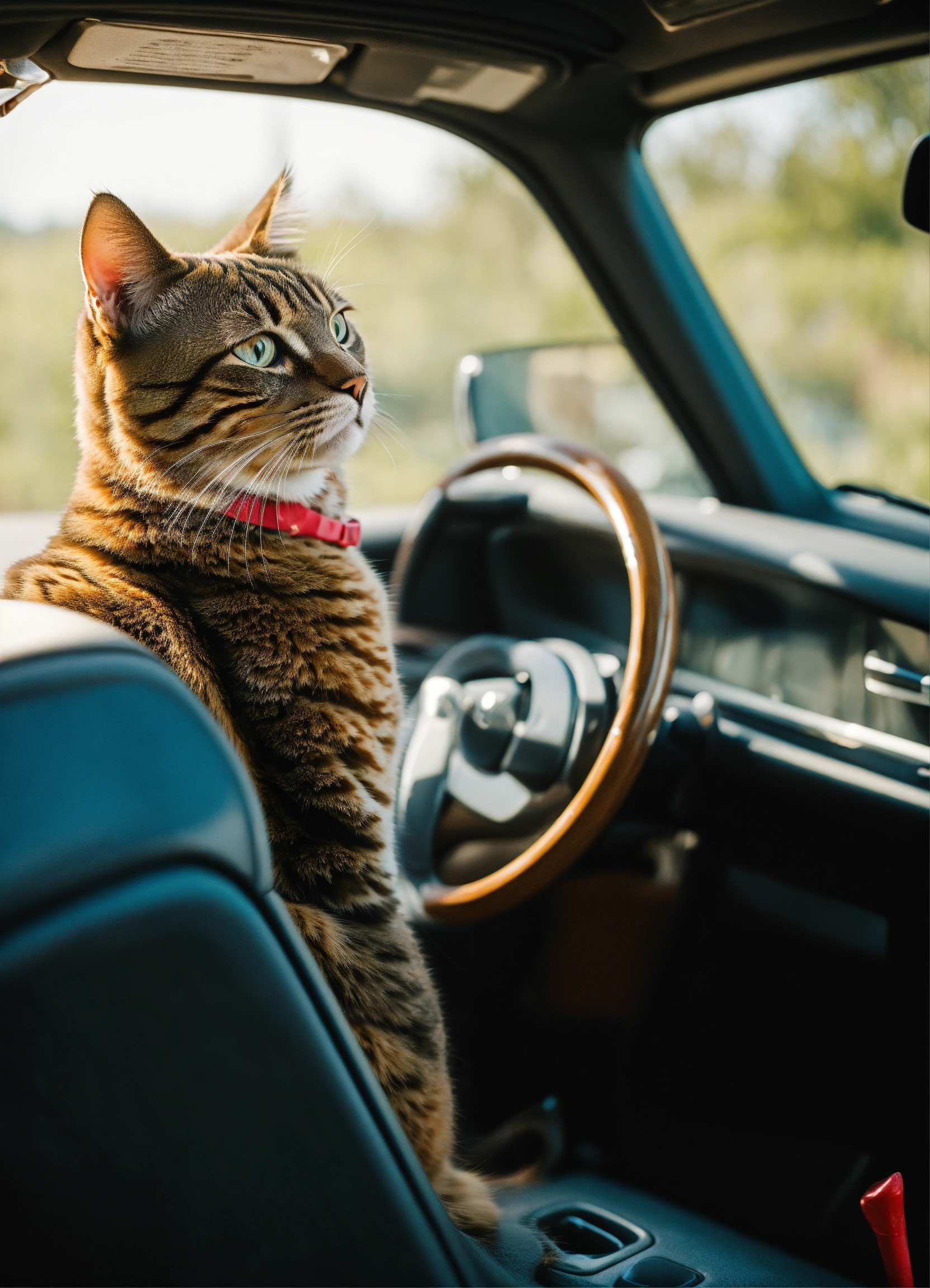 Lexica - Cat driving a car