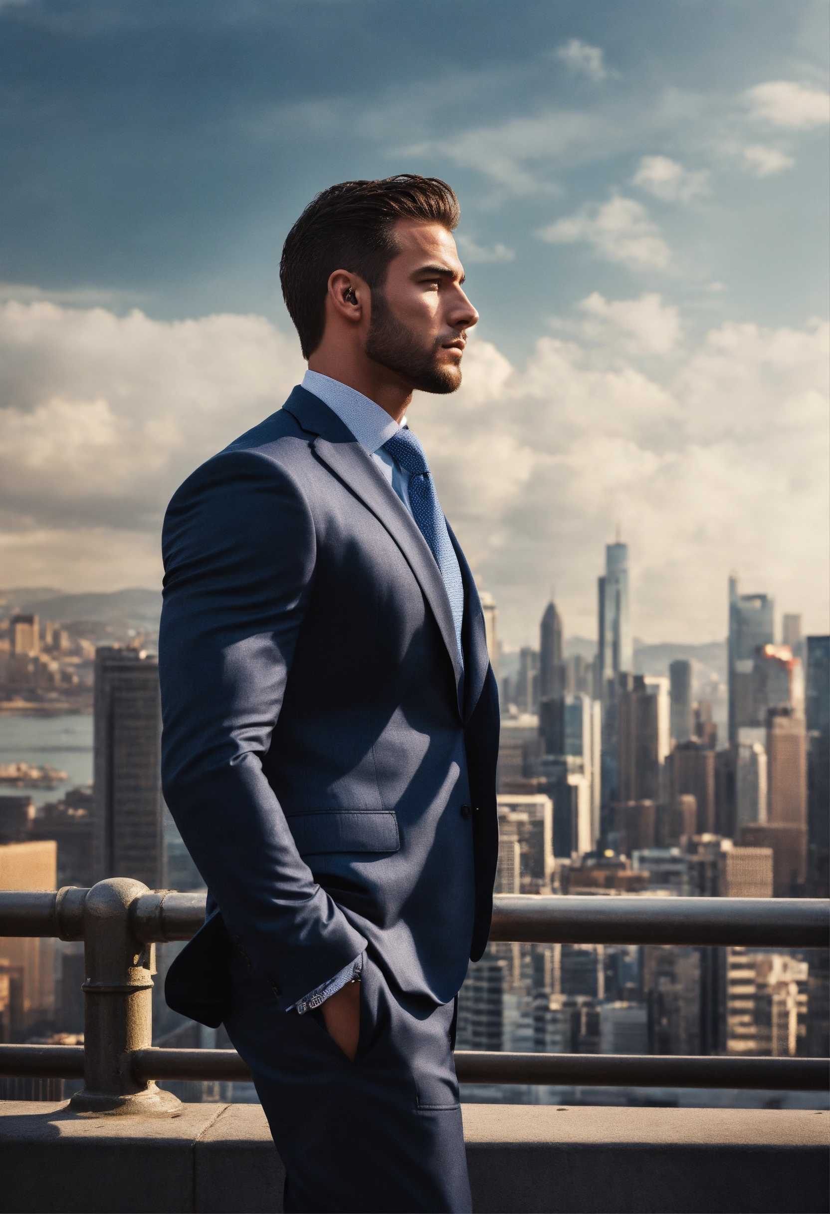 Lexica - Design a compelling image, athletic and muscular man, side ...