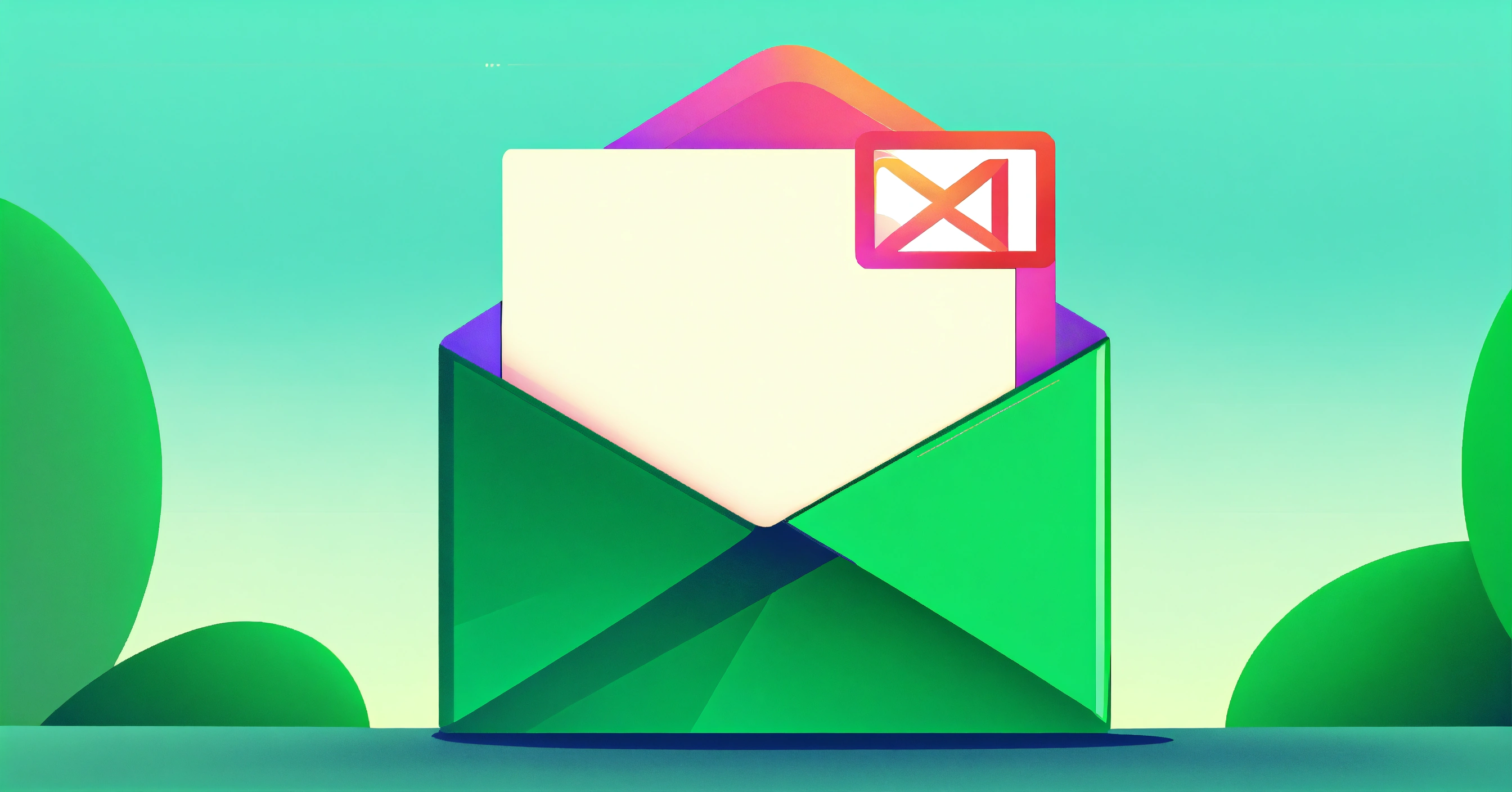 Lexica - Email. simple flat gradient illustration. jade