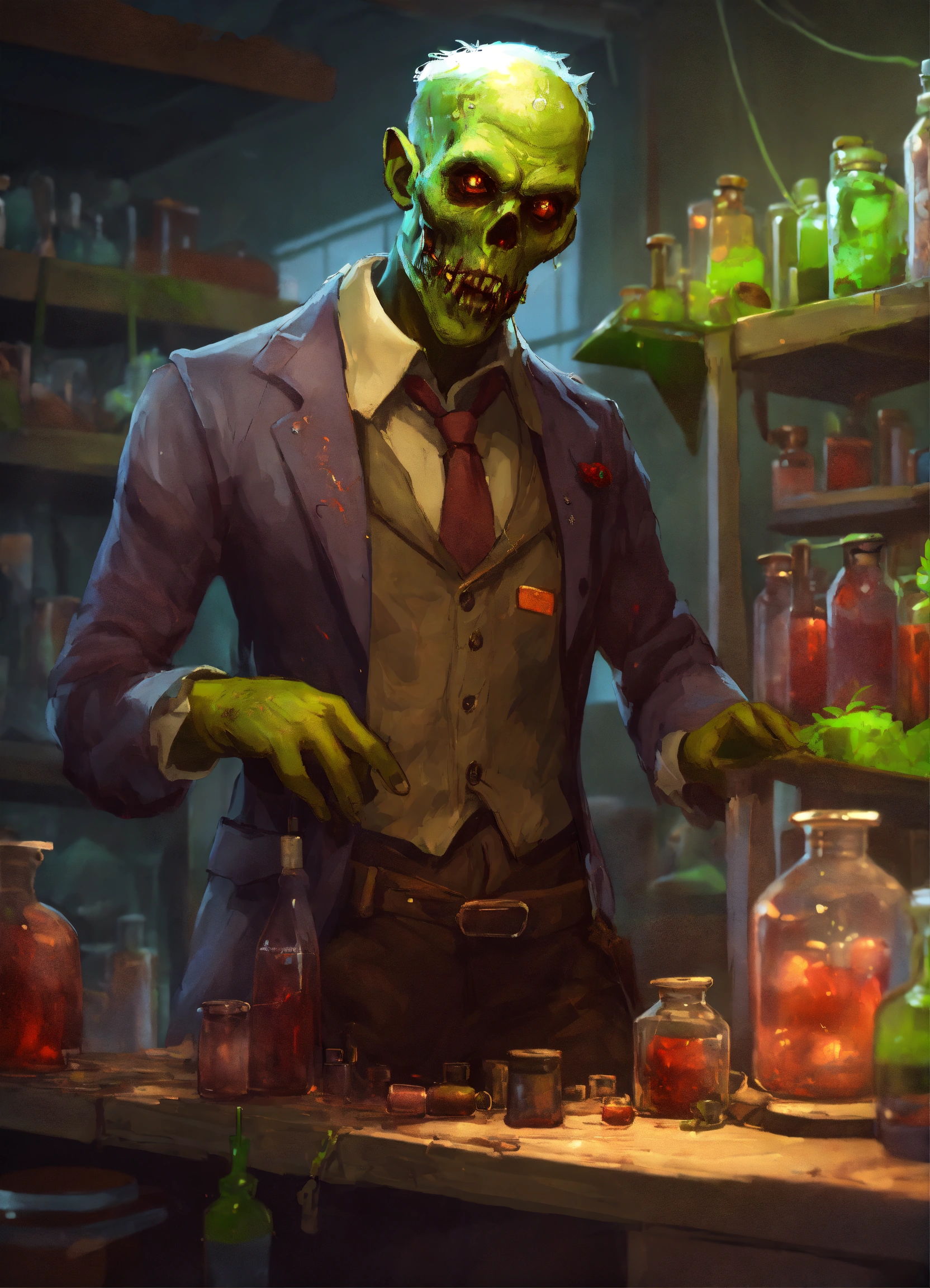 Lexica - V5.2 PROMPTportrait of a anthropomorphic cute zombie salesman ...