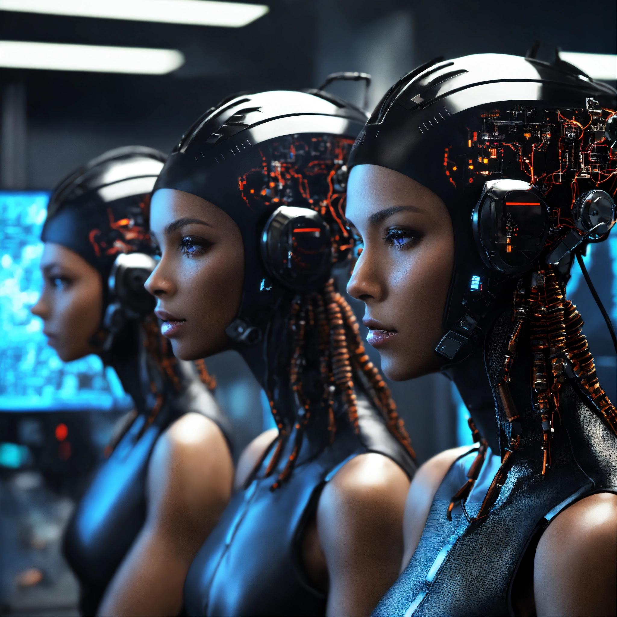 Lexica - Group of 3 black cockroach faced humanoids with detailed ...