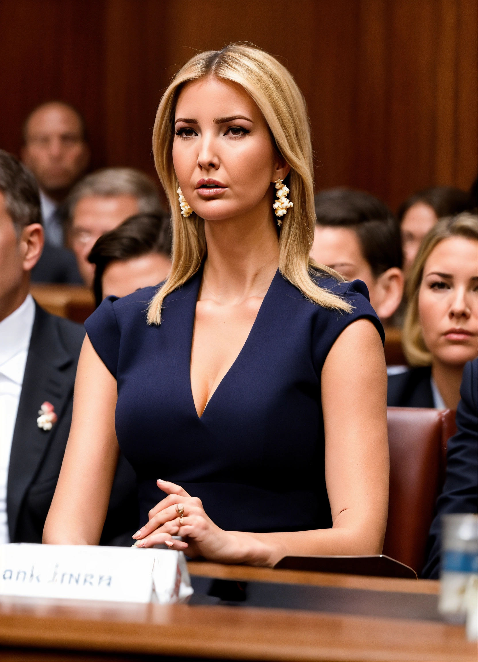 Lexica - Ivanka trump looking annoyed in court, audience replaced with ...