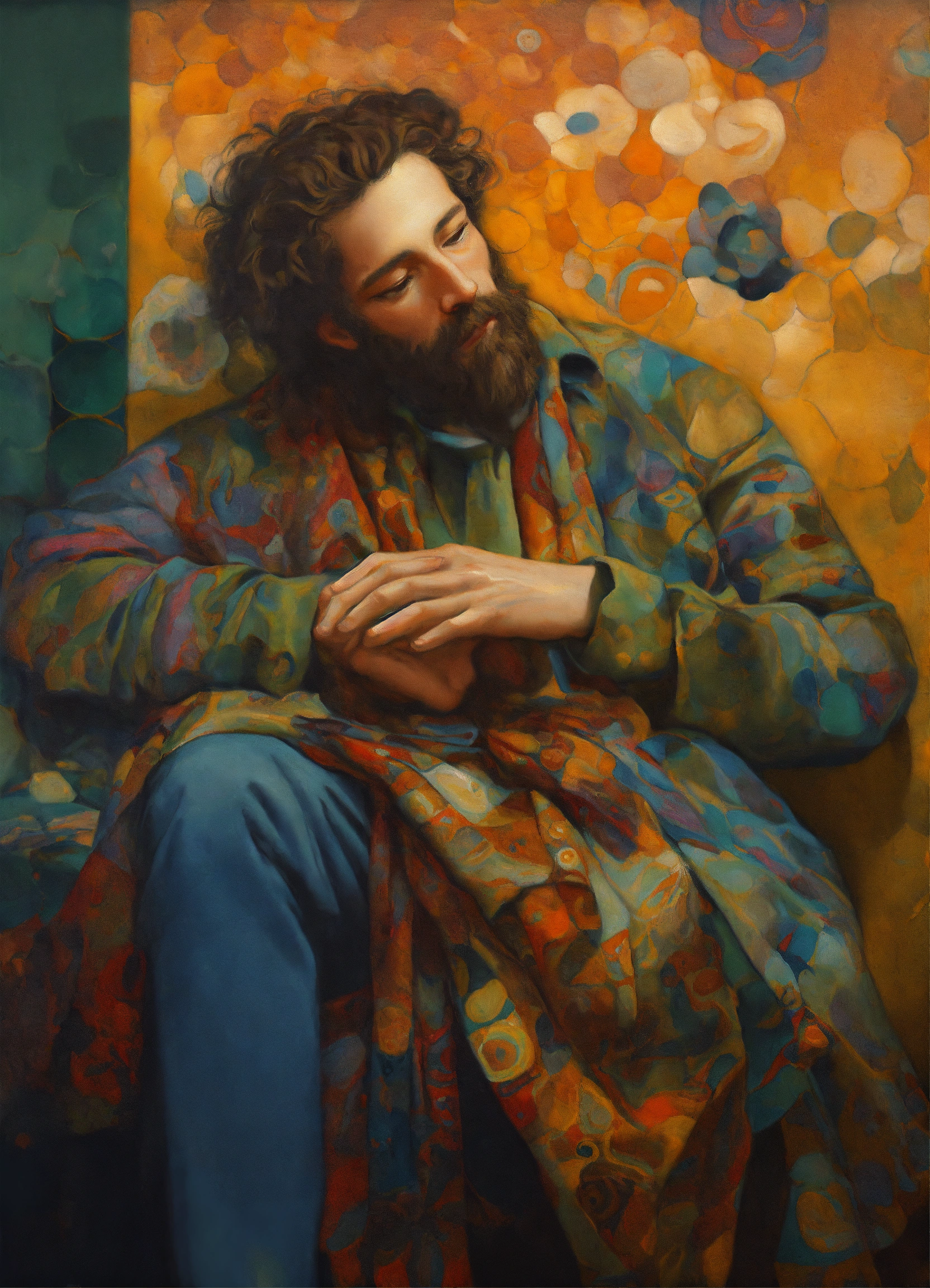 Lexica - A breathtaking oil painting fashionable homeless man home ...