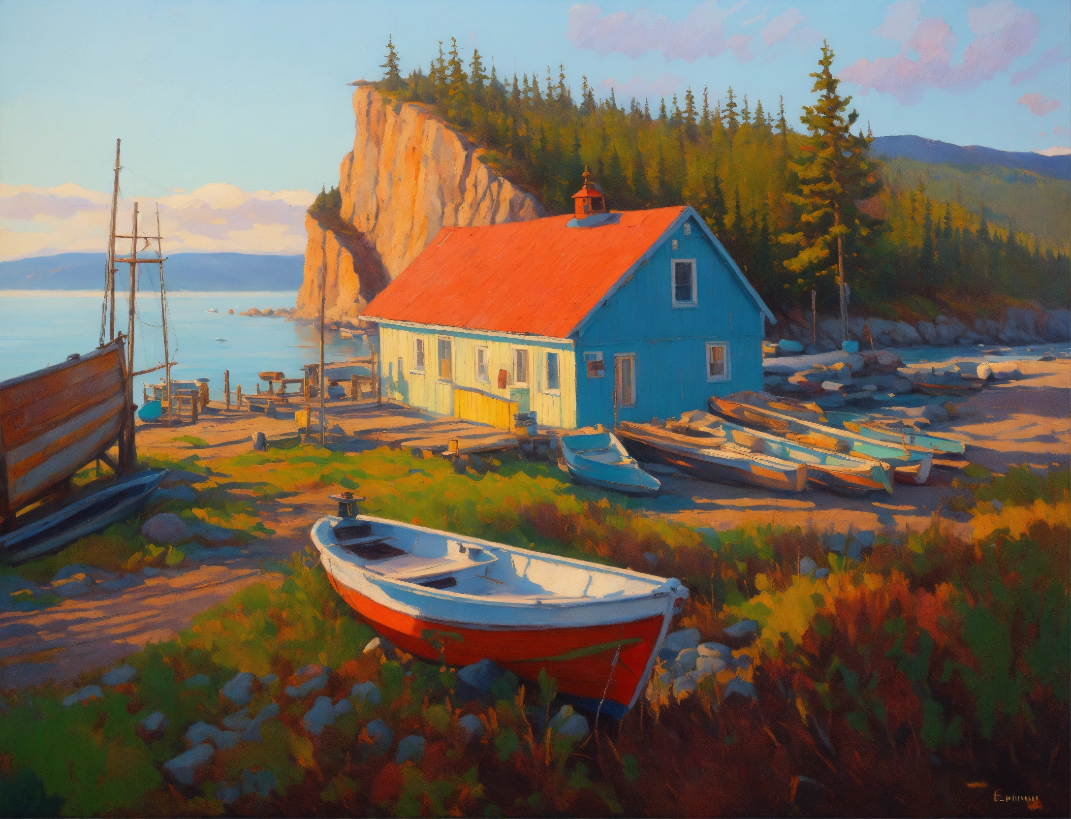Lexica - Ocean, seashore, gaspé cliff, labrador landscape, rpg style ...