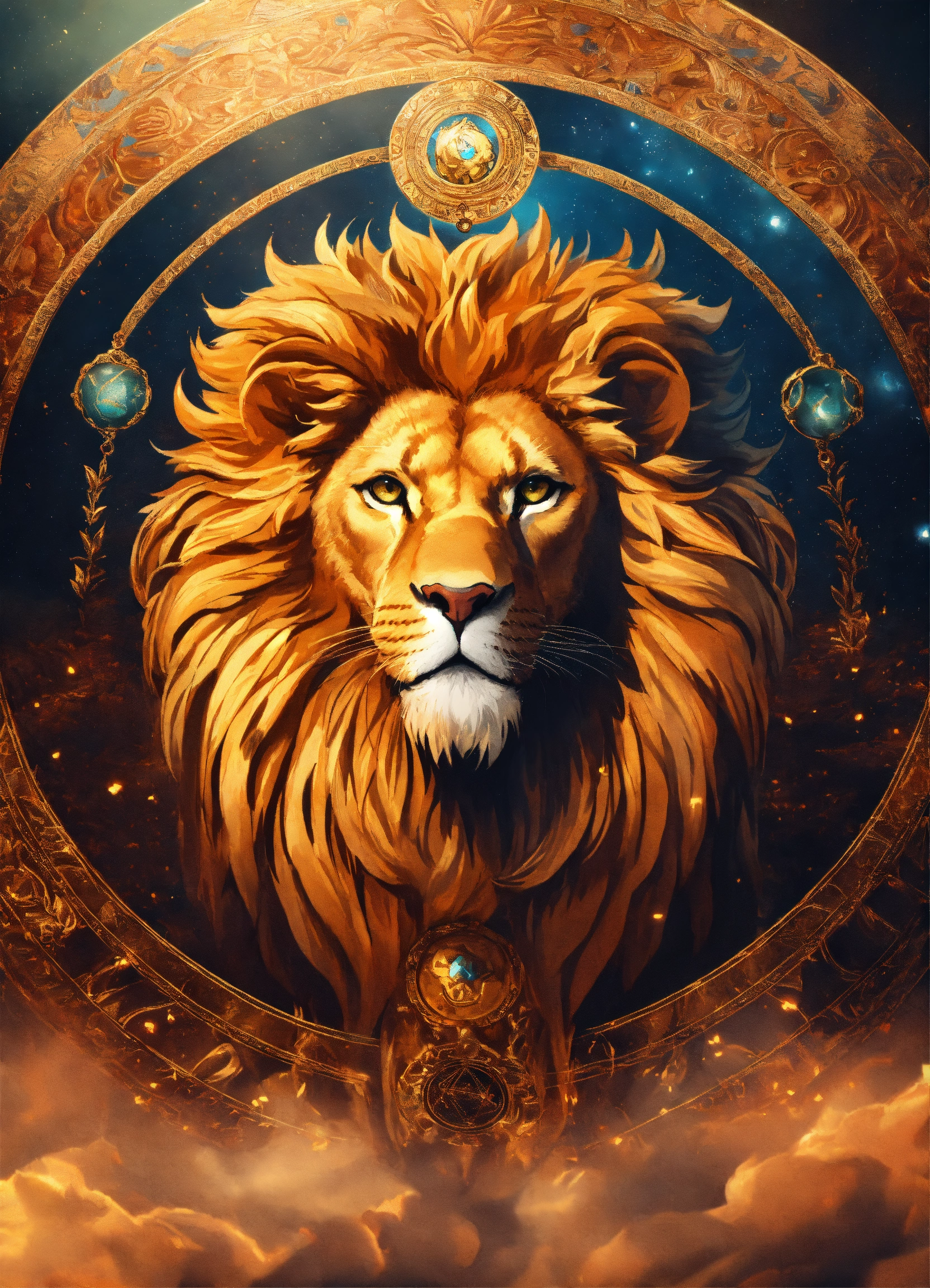 Lexica - A captivating image of the Leo zodiac sign, blessed by divine ...