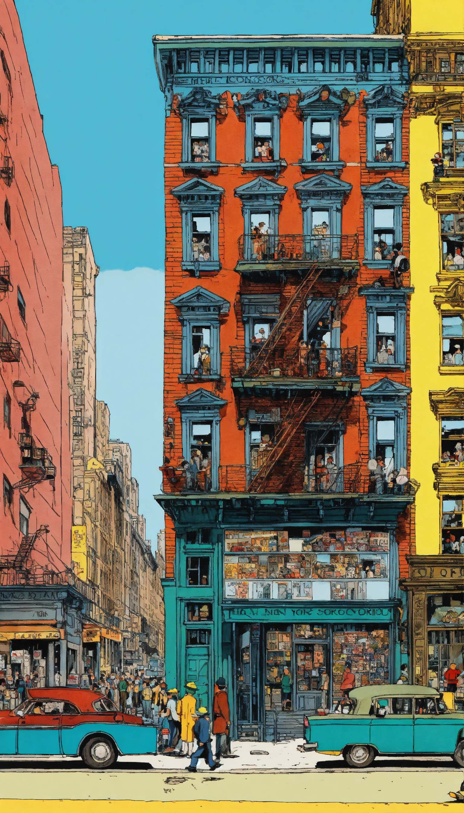 Lexica - Detailed pen and ink illustration of a building in NYC, by ...