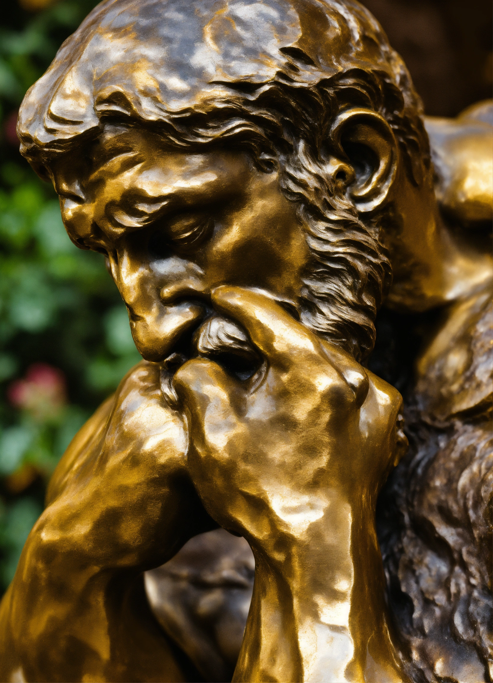 Lexica - "The Thinker" sculpture by Auguste Rodin, face, close up, 4 ...