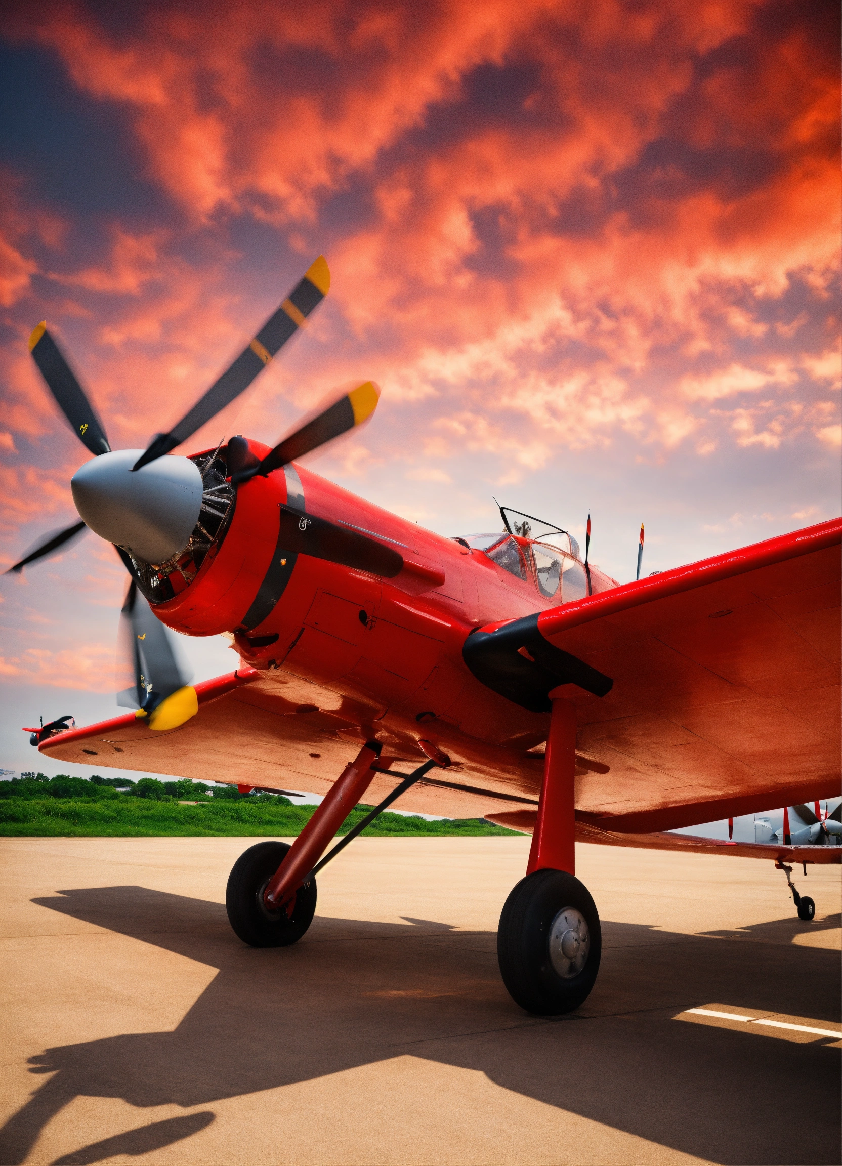 Lexica - Red propeller-driven war aircraft