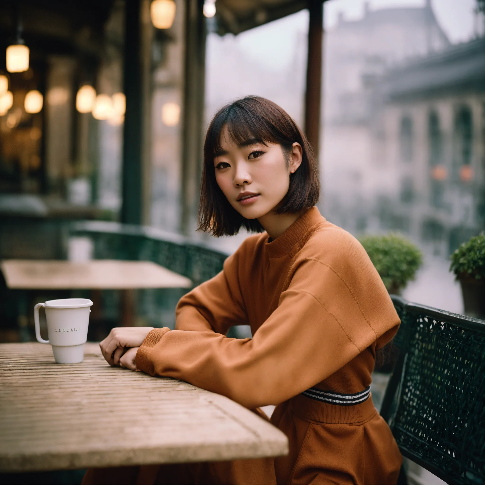 Lexica - Portrait of a beautiful Japanese fashion model with bob-cut ...
