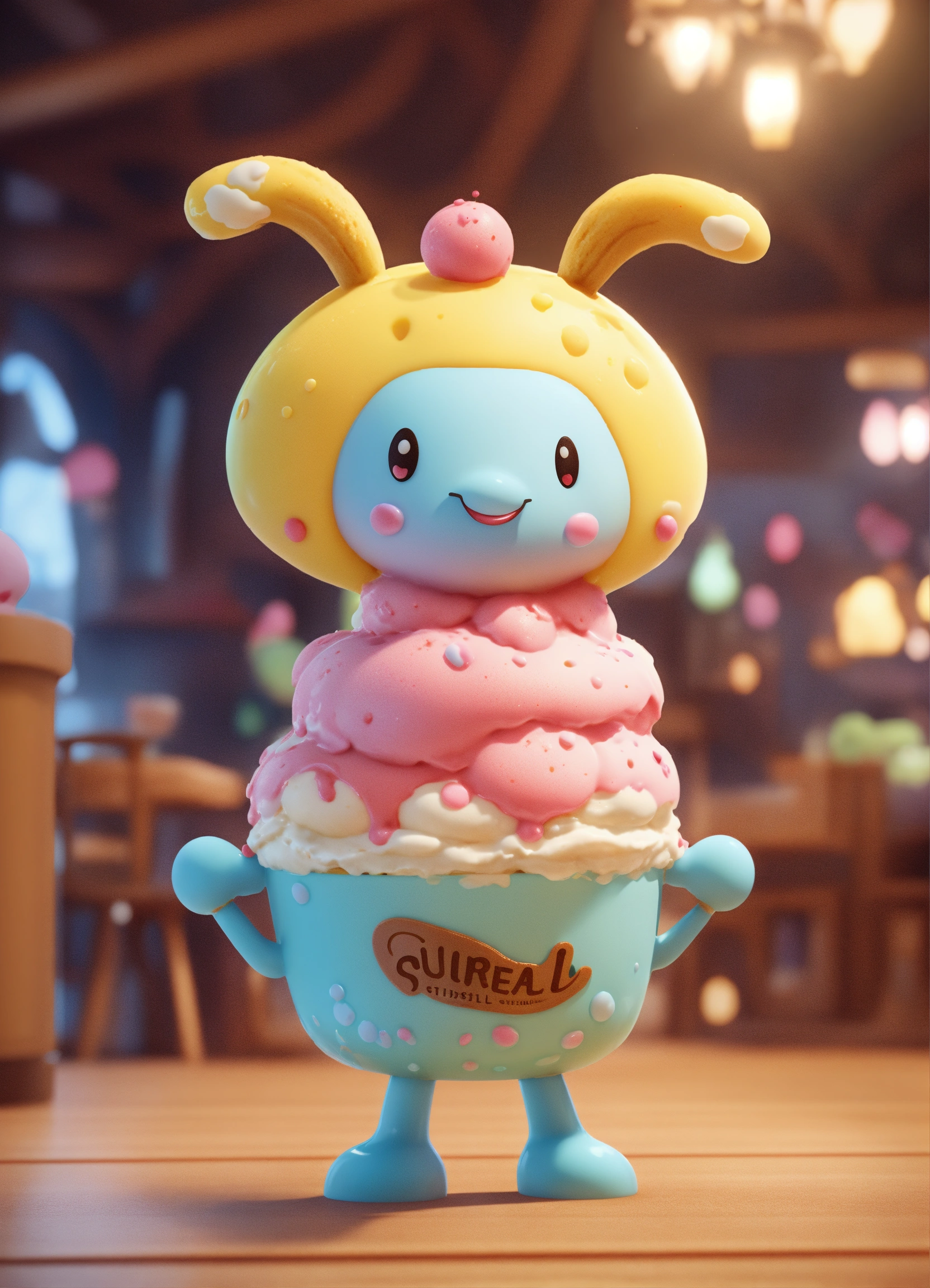 Lexica - Cartoon character a cute ice cream with arms hands and legs ...