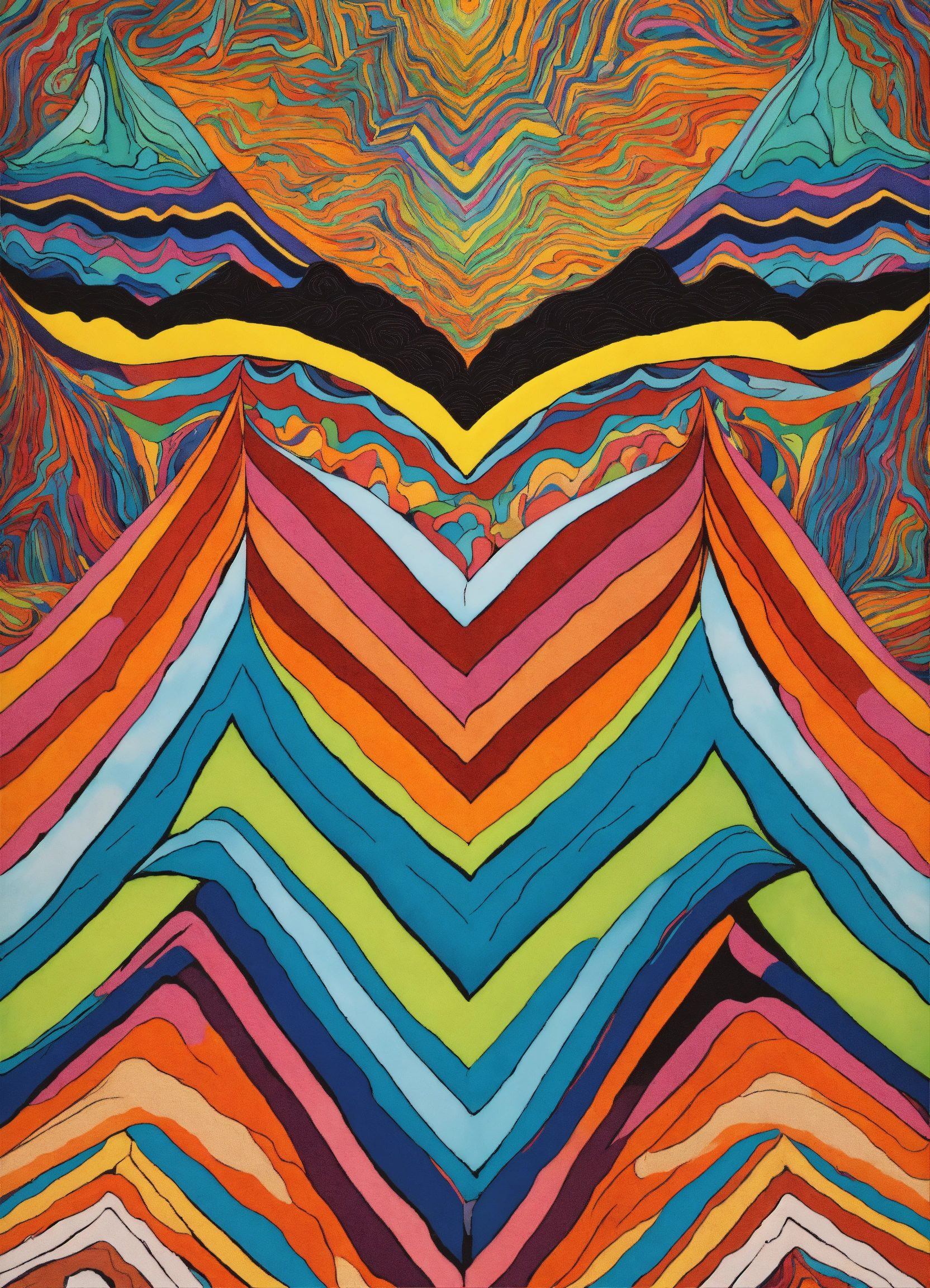 Lexica - Bigg, multi coloured, abstract, black and white chevron, coogi ...
