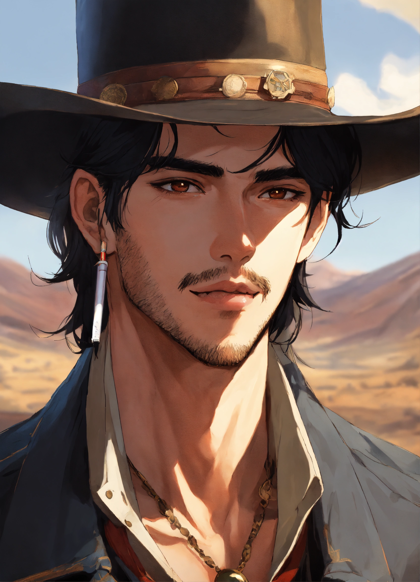 Lexica - Handsome male, wild west, portrait, trending pixiv fanboxe, 4k ...