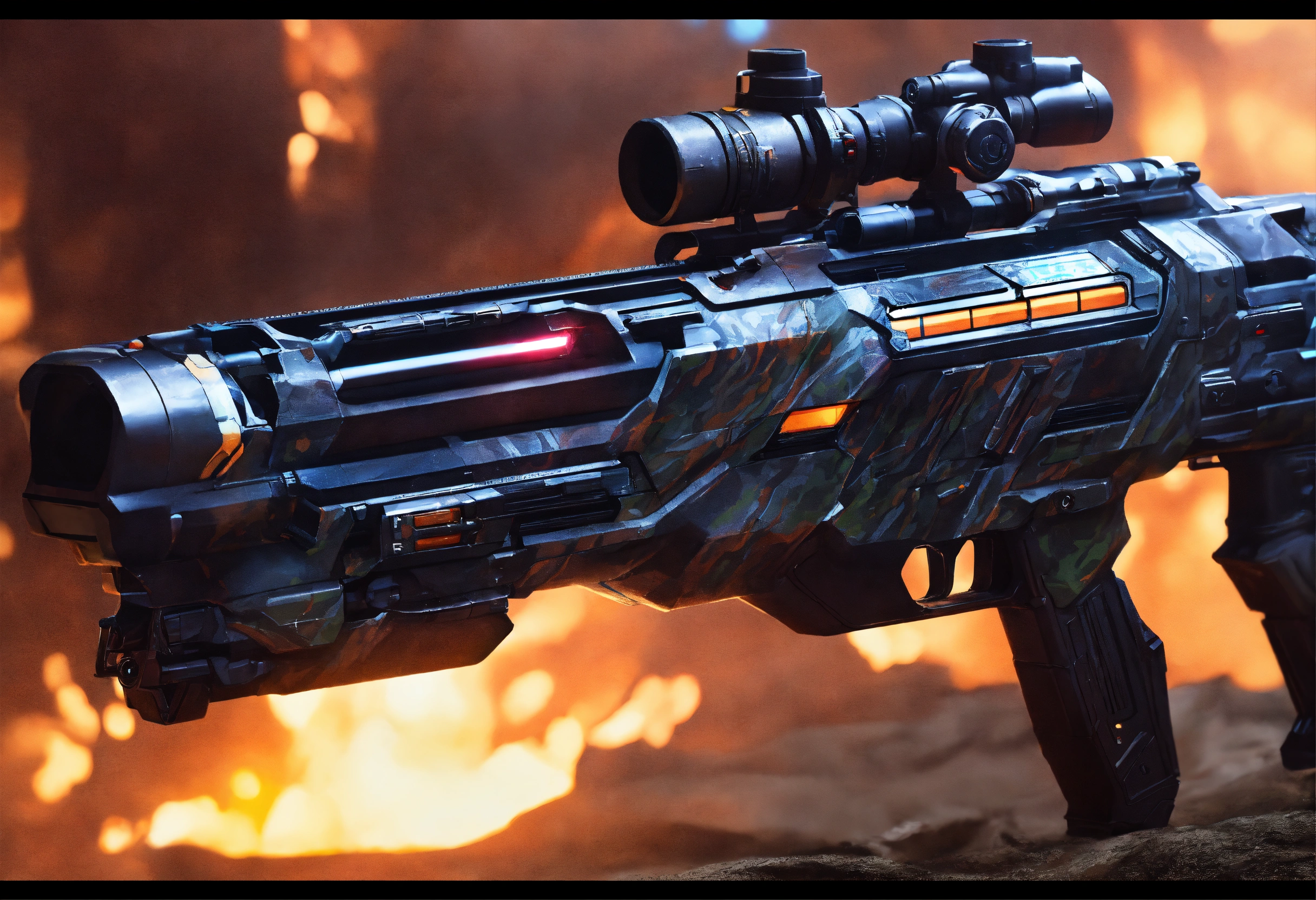 Lexica - Side view of the full image of a black camo sci fi plasma ...