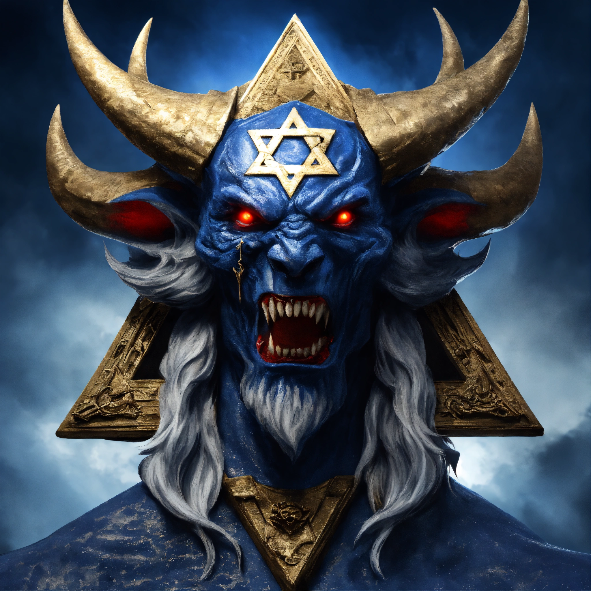 Lexica - Evil demonic Israel demon with an Israeli flag with an ...