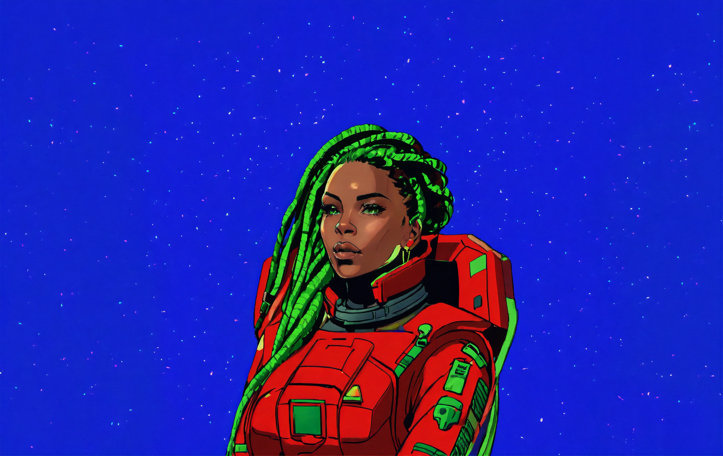 Lexica - Full body view of a black female with dread locks as a ...