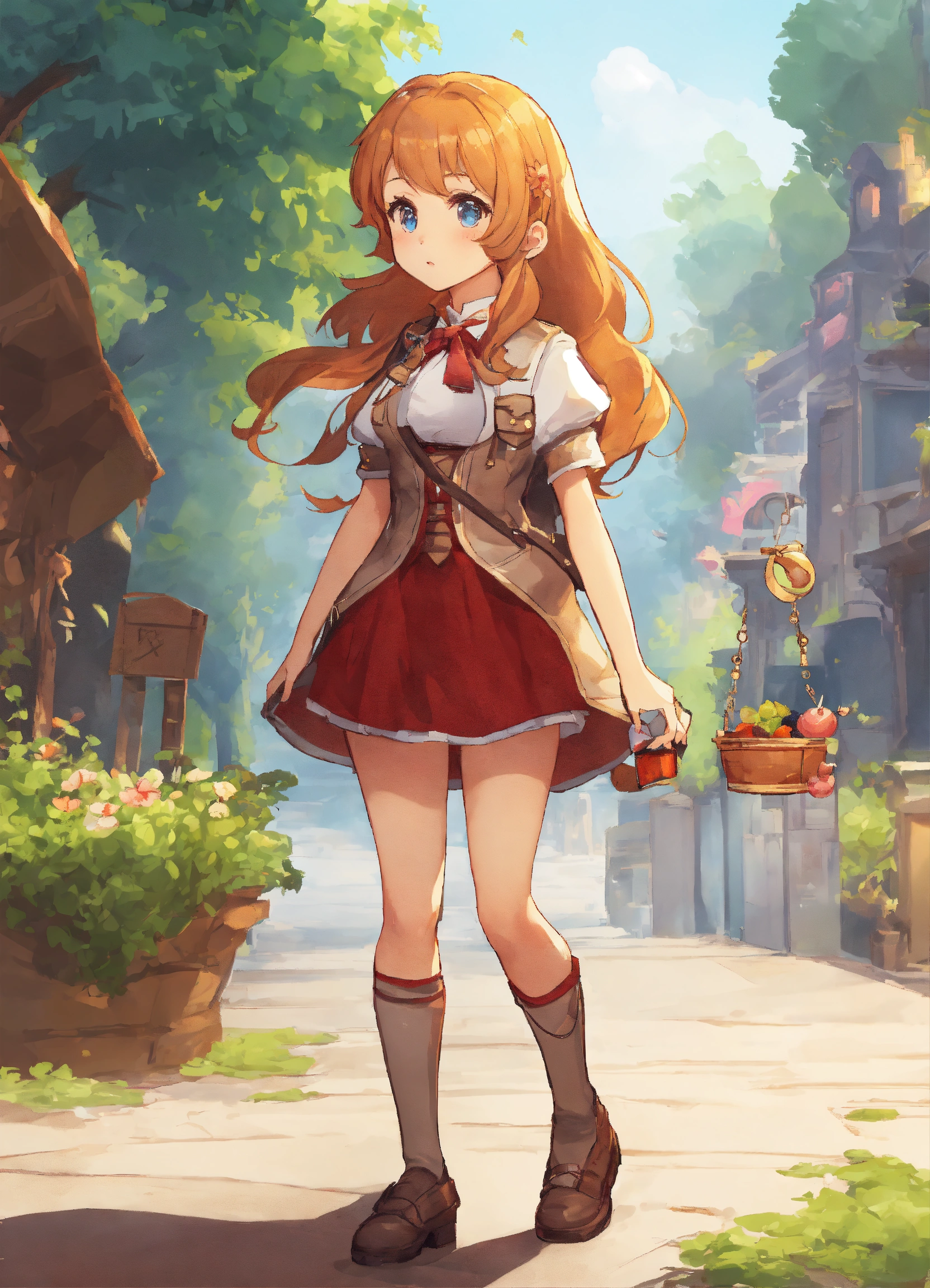 Lexica - Game art, girl, (walking), side view, full body view, chibi ...