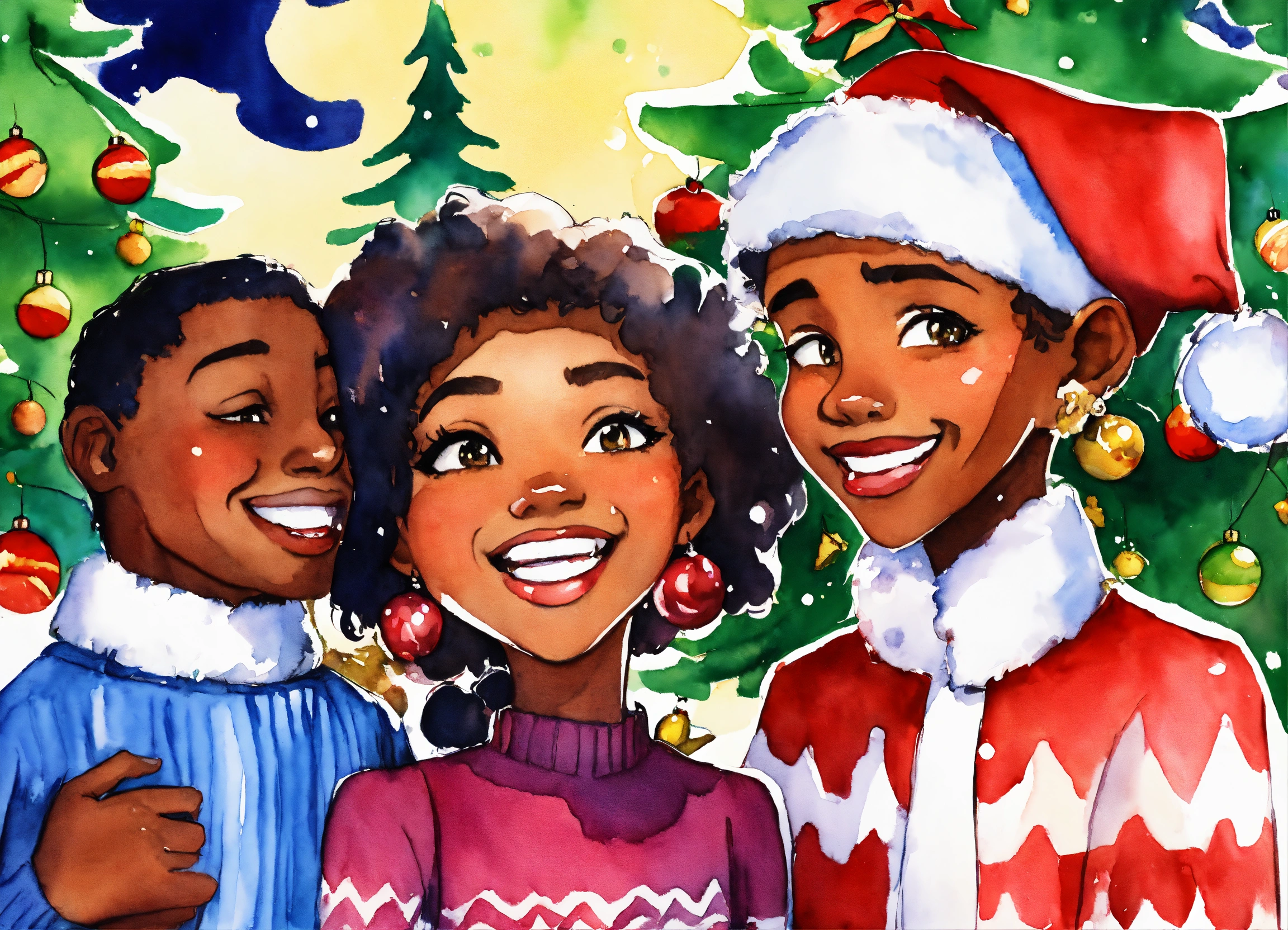 Lexica - CARTOON, ILLUSTRATION, AFRICAN AMERICAN CHRISTMAS season ...