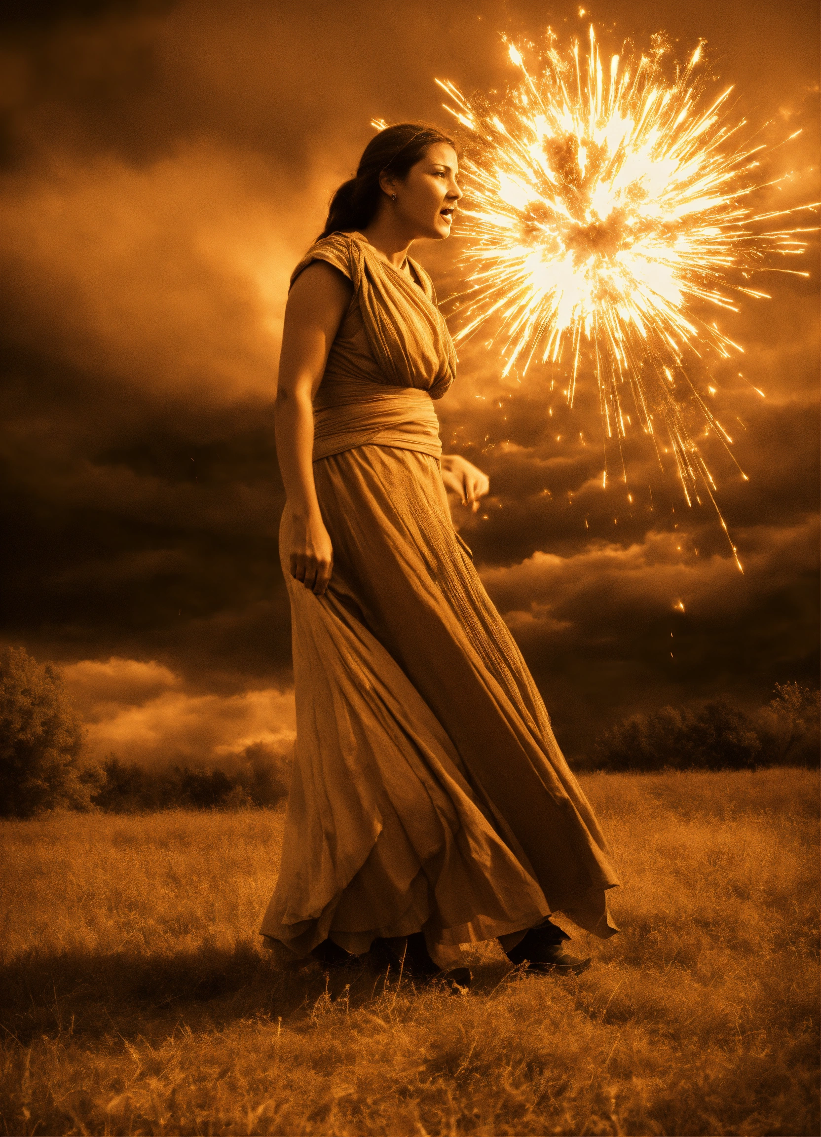 Lexica - Explosion of Hope, personified, sepia