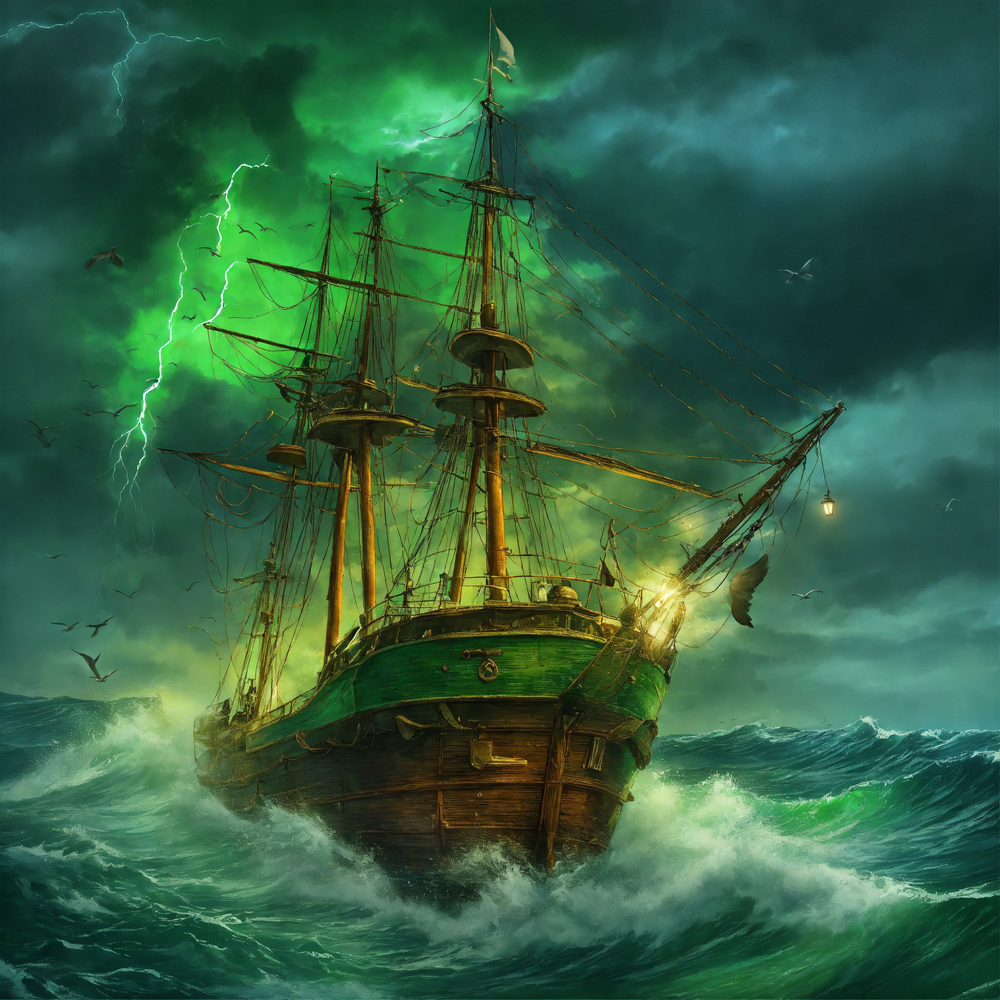 Lexica - An determined old sea captain with a weathered face steering ...