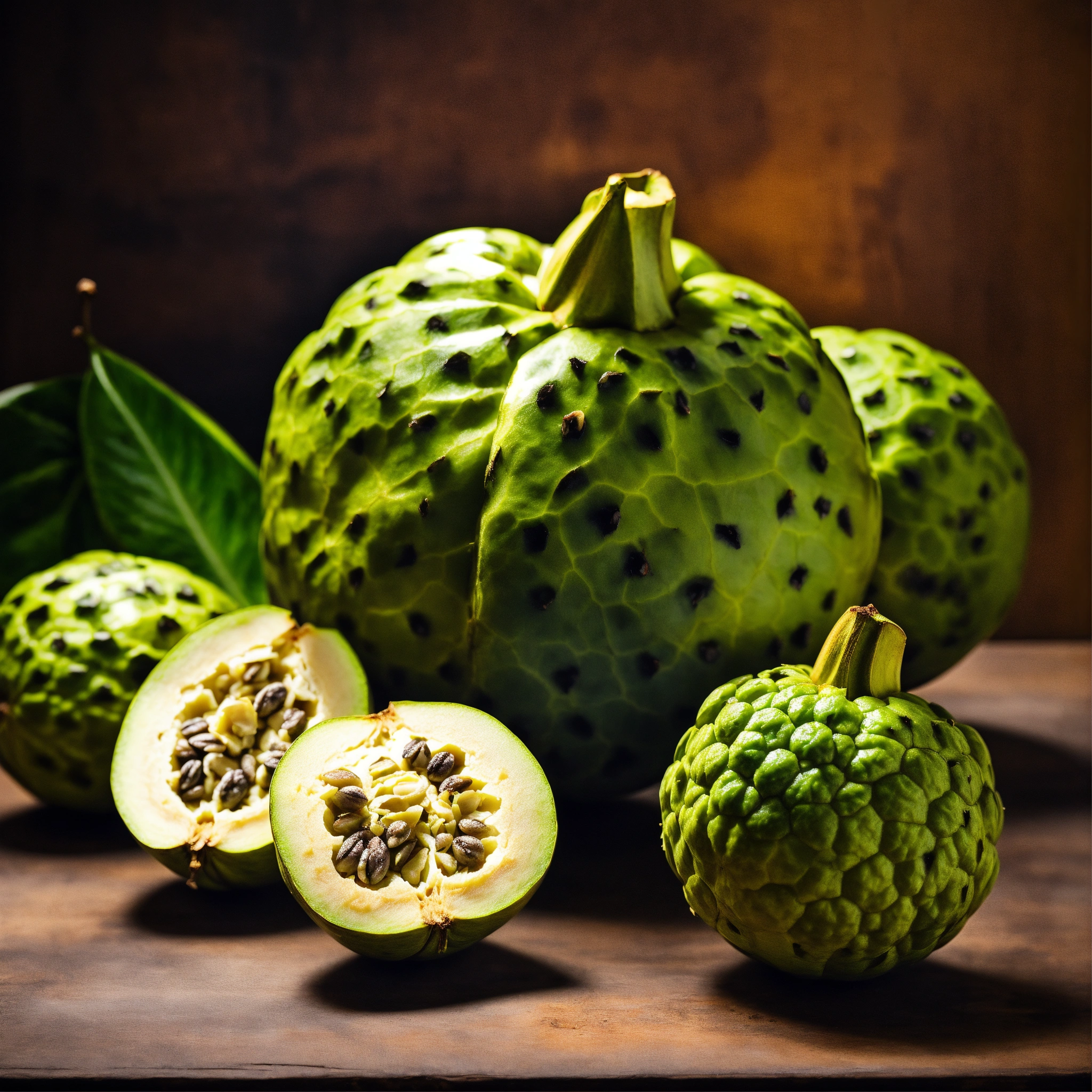 Lexica - Ripe cherimoya fruit in photo studio