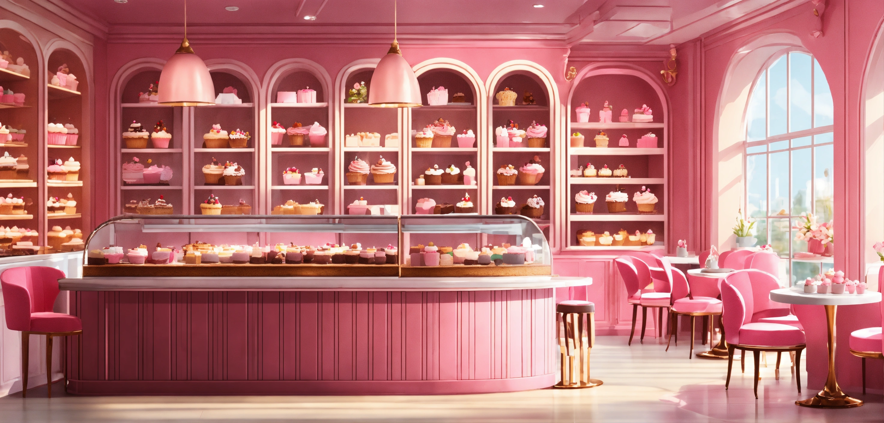 Lexica - Concept art of beautiful bakery, girly, cute, indoors ...