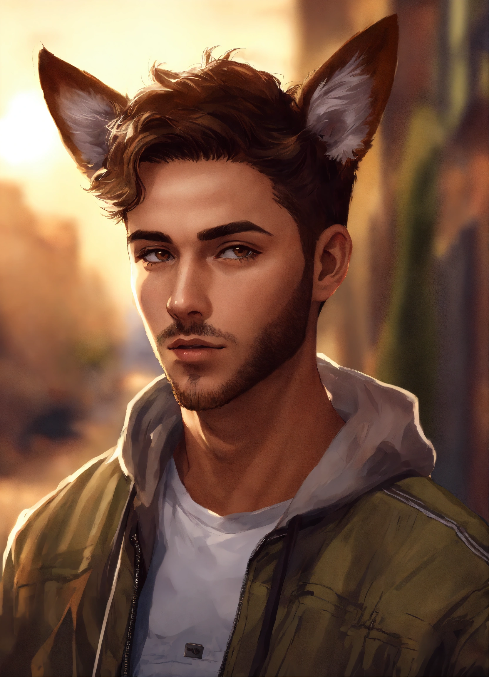 Lexica - An attractive guy with dog ears. illustration, 8k, crisp ...