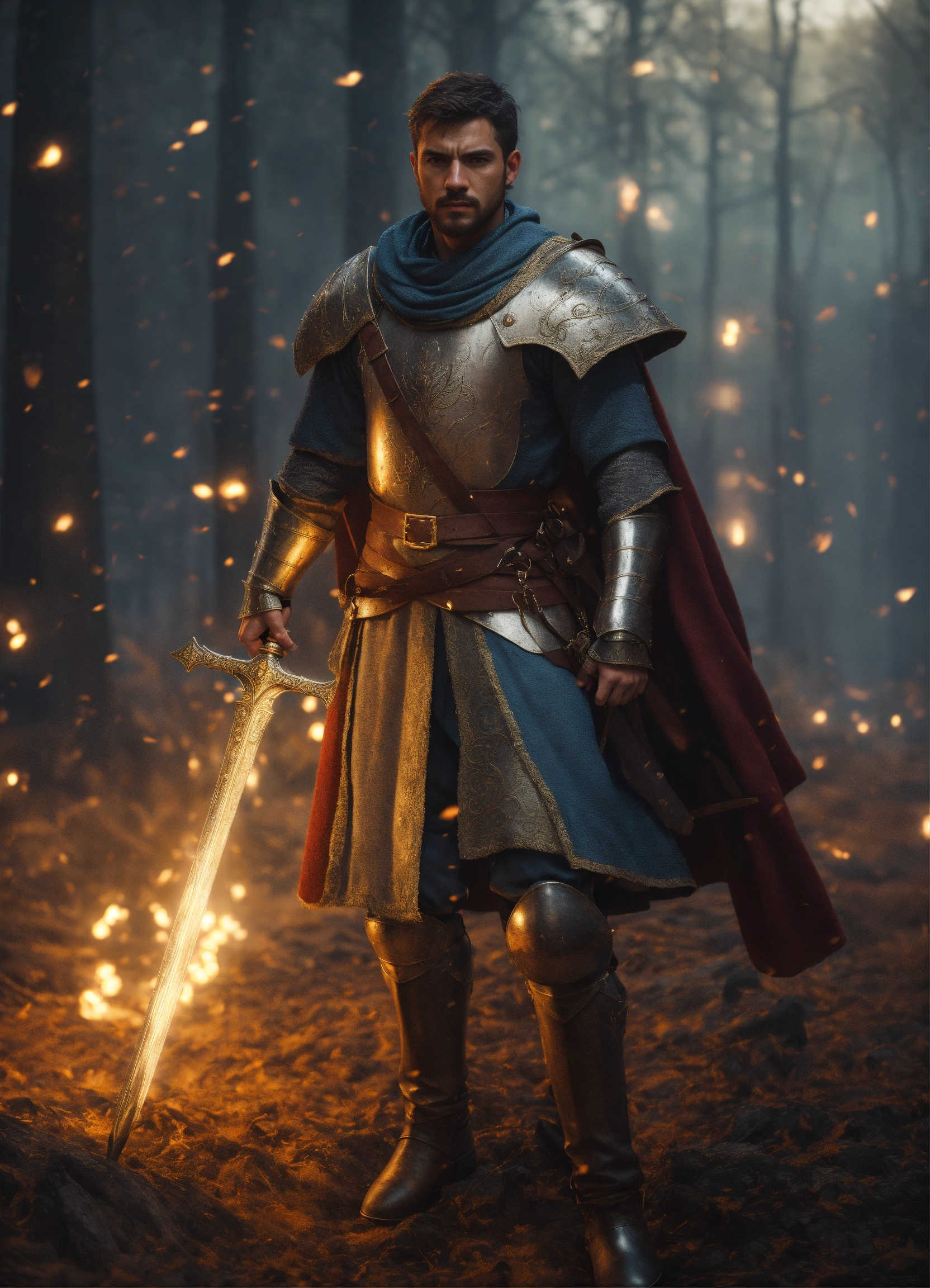 Lexica - A realistic full body portrait of a medieval battle mage ...