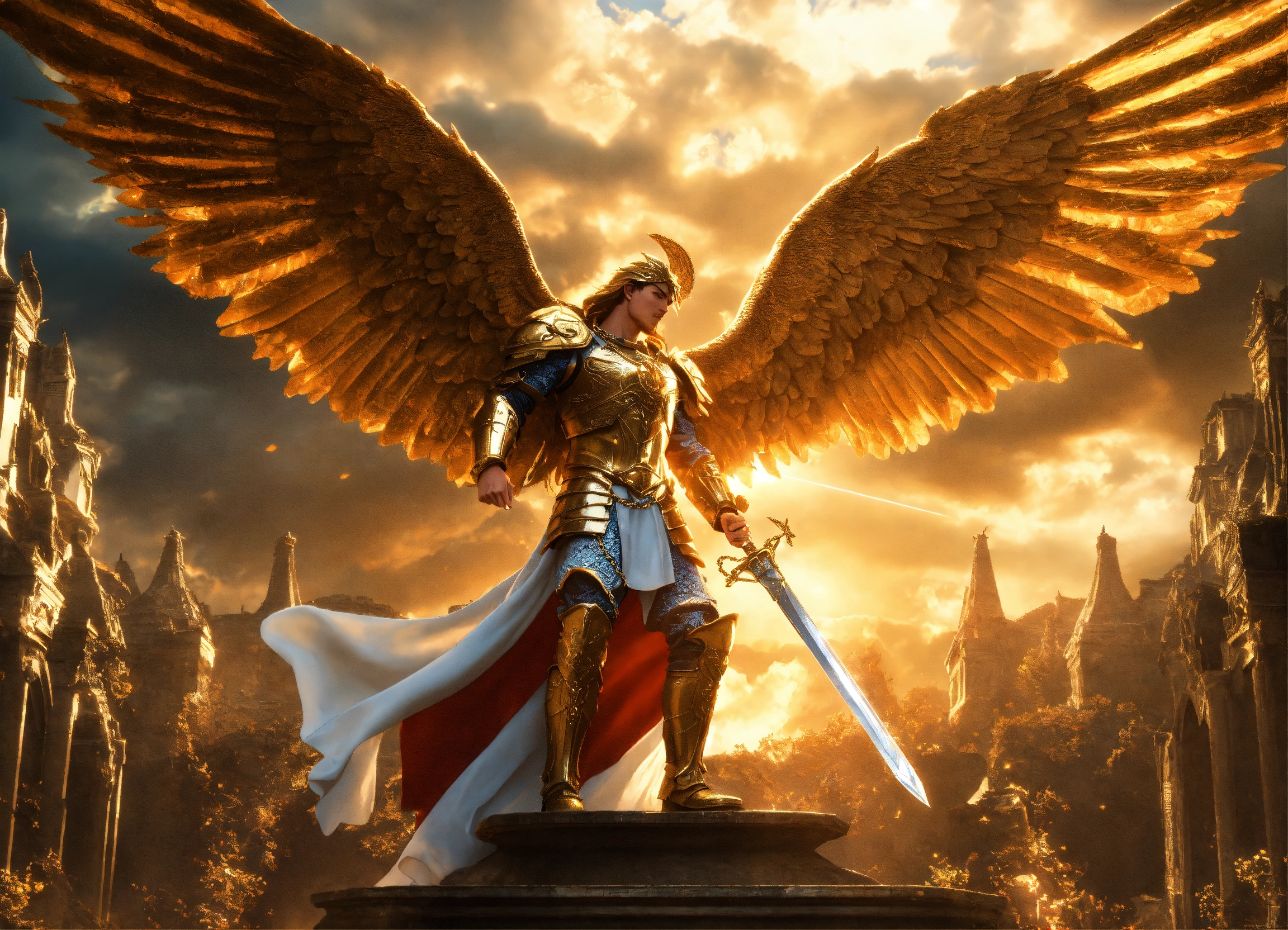 Lexica - The mighty Archangel Michael uses Heaven's excalibur sword to ...