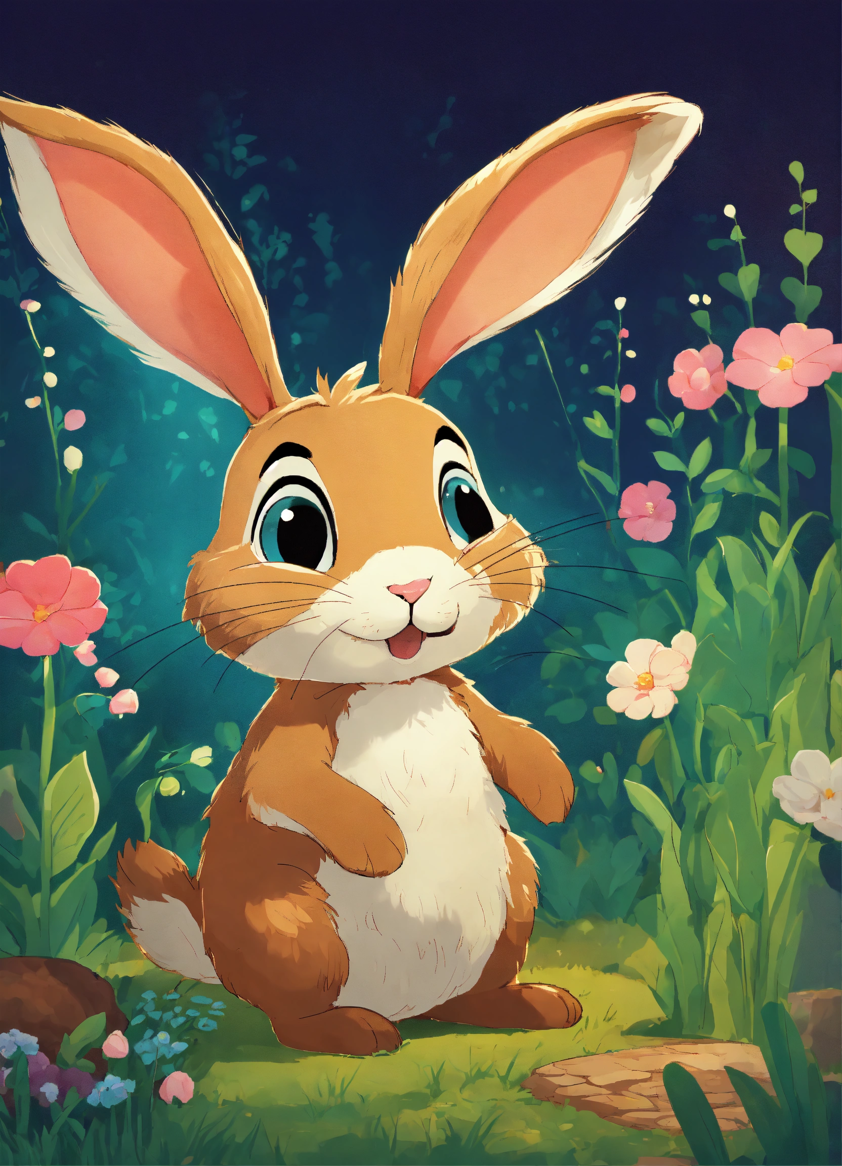 Lexica - Hello, bunny. He hops in the garden, finding a warm burrow to ...