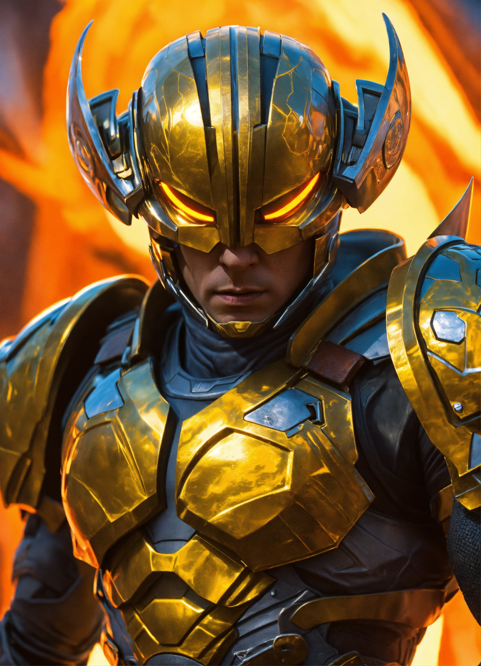 Lexica - Glowing yellow eyes, marvel, highly detailed, gladiator belt ...