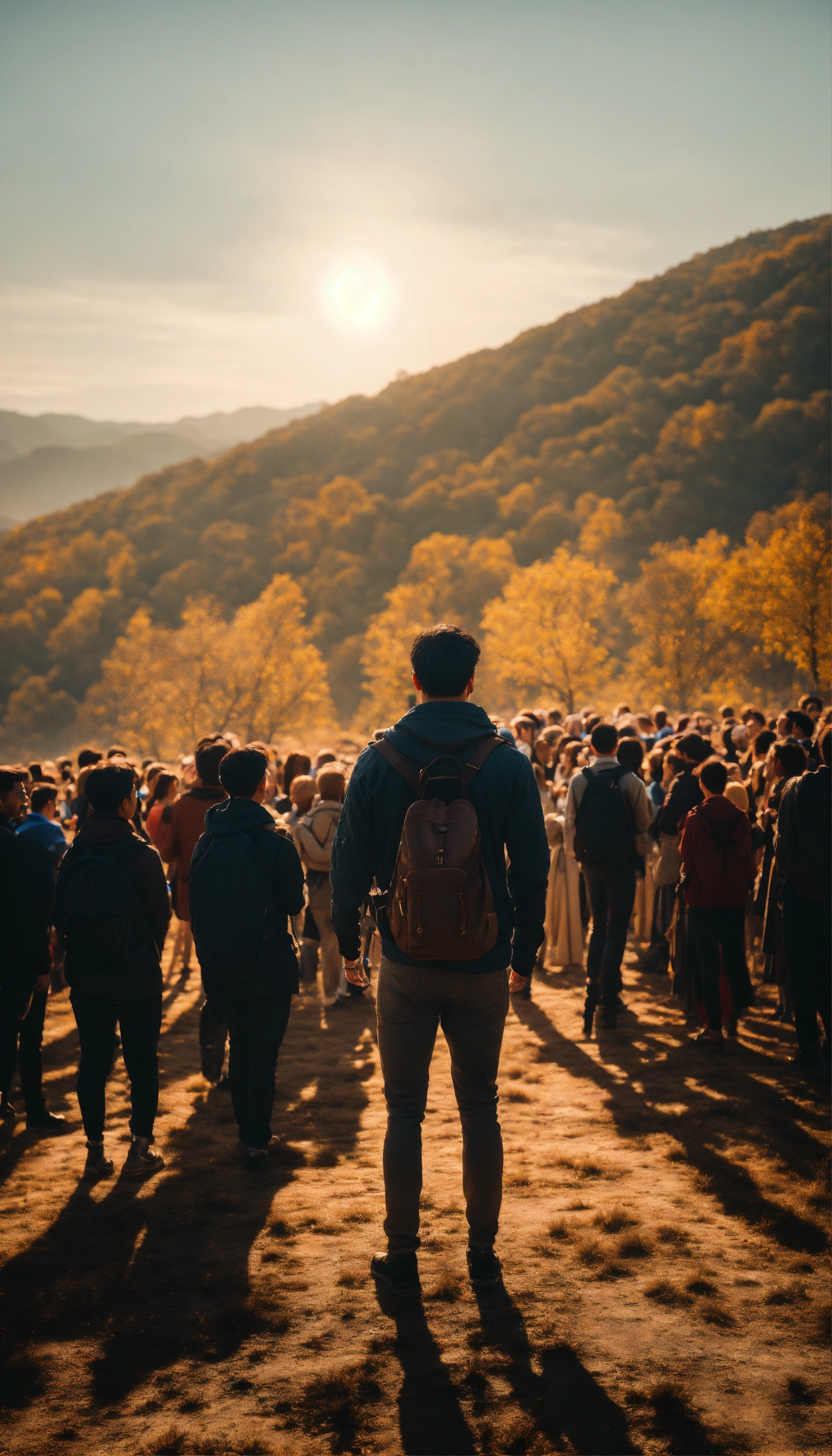 Lexica - A person surrounded by a lot of people praising him, Fujifilm ...