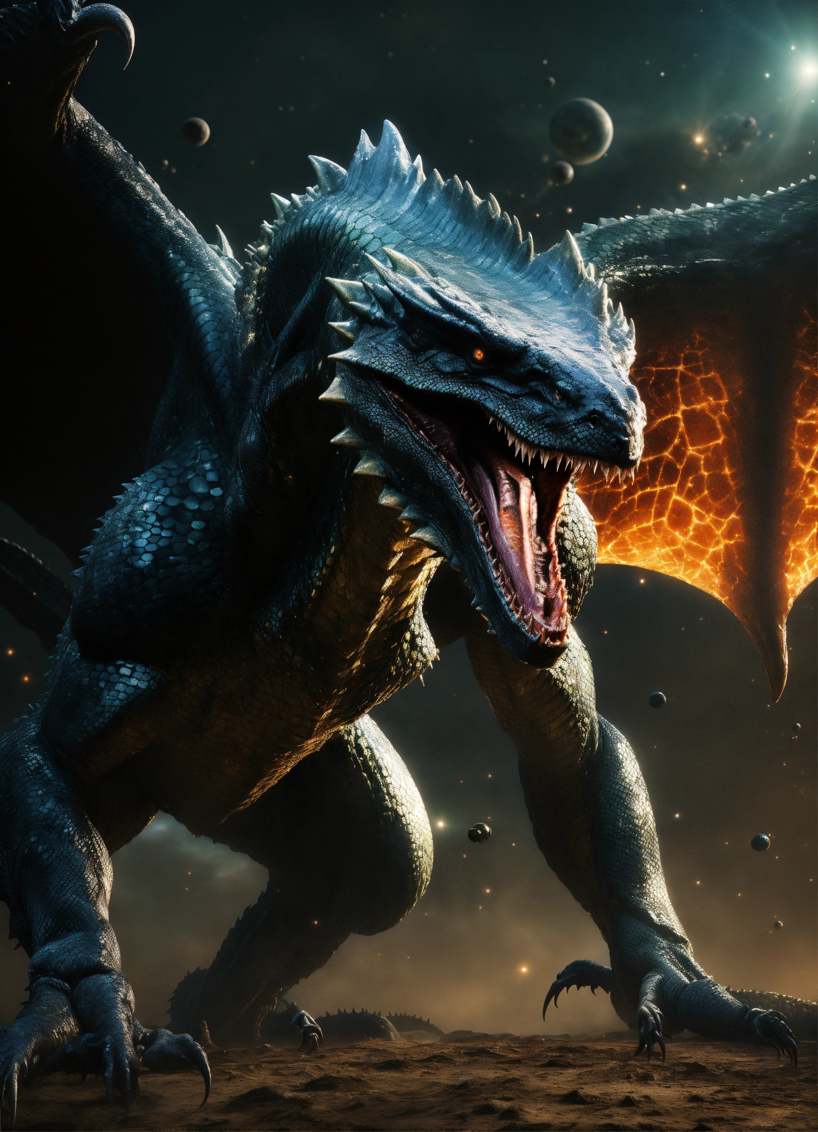 Lexica - A gigantic mythical reptile. It has dark obsidian scales. It ...